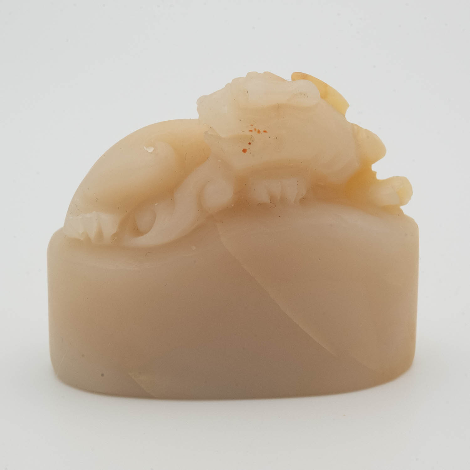 Chinese Carved Beast Yellow Jade Stamp #14636 | Auctionninja.com