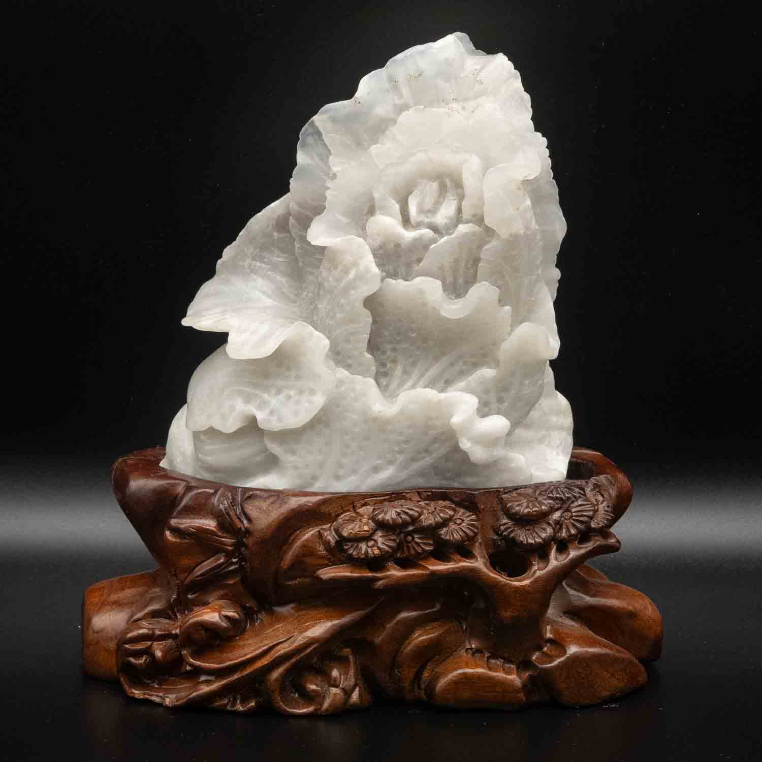 Large Antique Chinese White Jade Carved Cabbage Sculpture #16202 ...