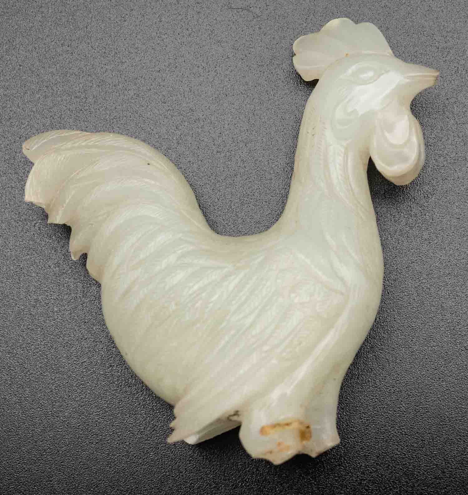 Old Chinese White Jade Carved Rooster Figure #23811 | Auctionninja.com