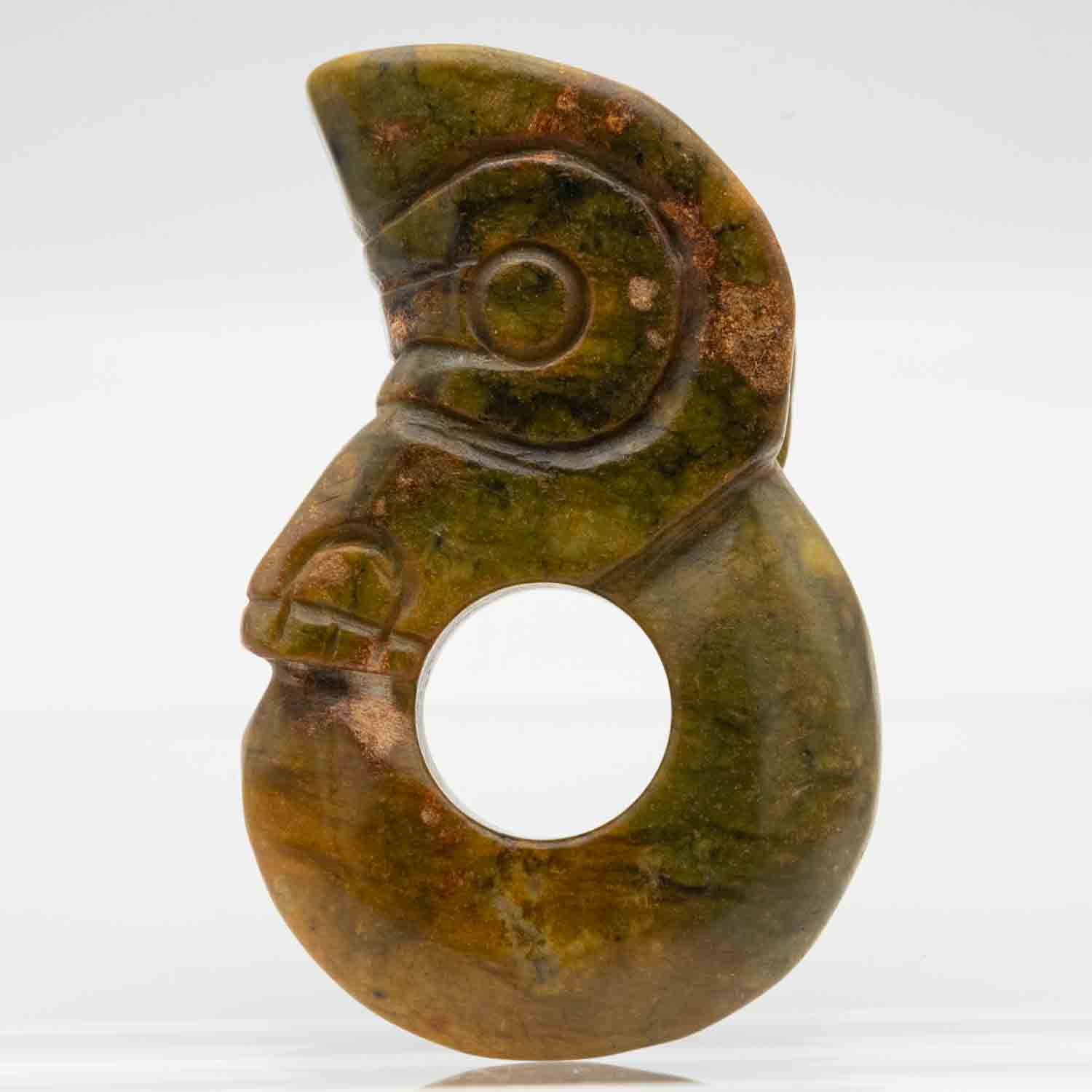 Antique Chinese Hong Shan Culture Carved Green Jade Pig Dragon Sculpture #21364 | Auctionninja.com