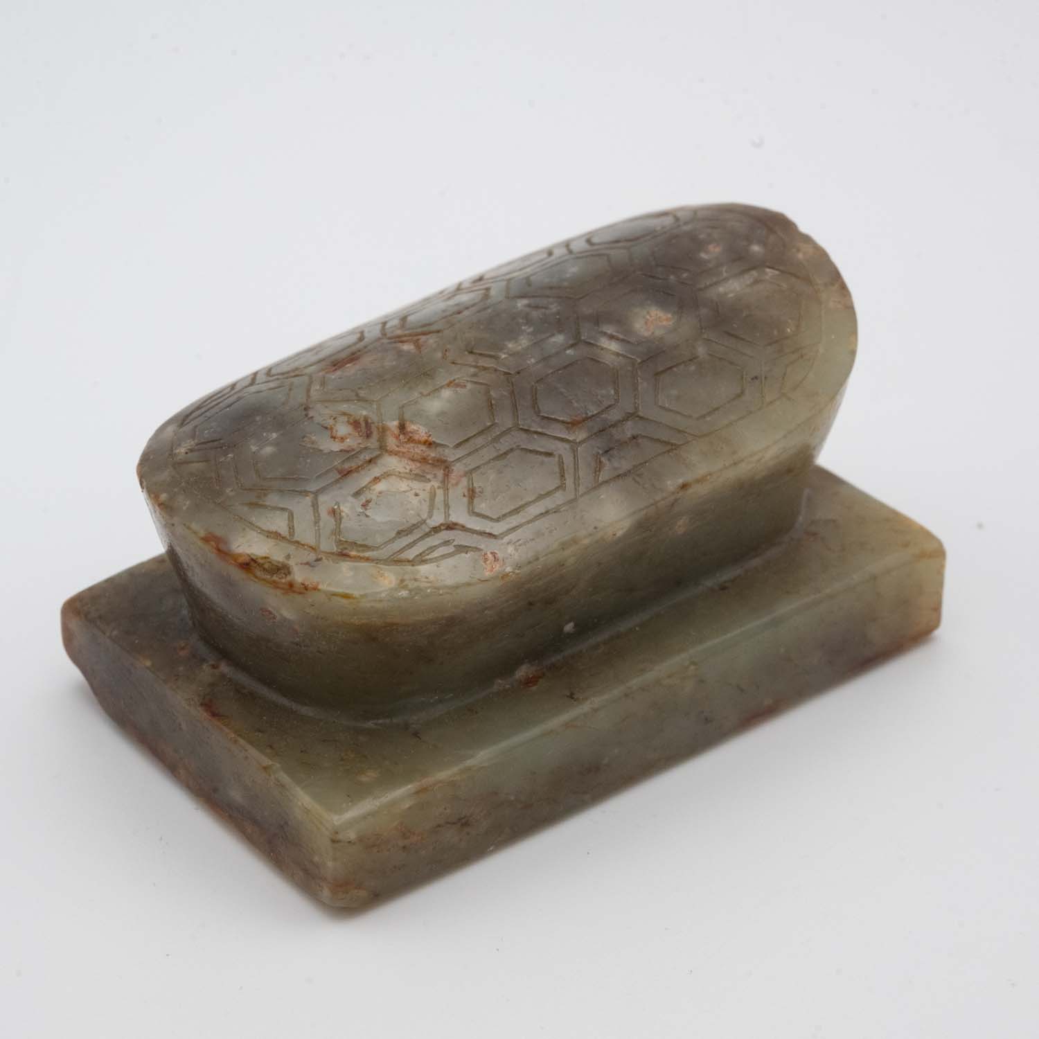 Antique Chinese Carved Green Jade Turtle Shell Seal #22297 ...