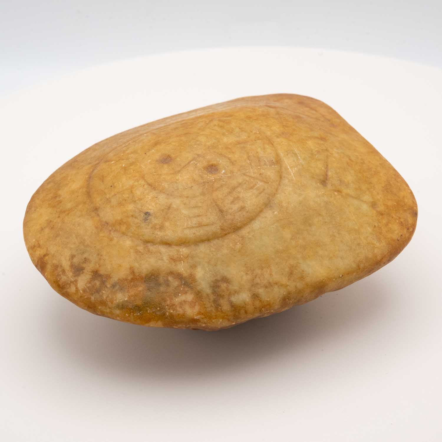 Antique Chinese Carved Yellow Jade Bagua Turtle Shell Large Buckle ...