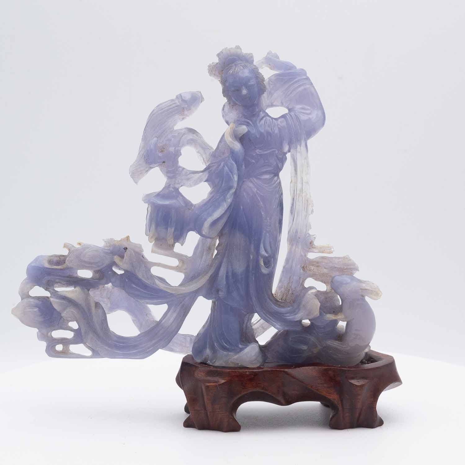 Chinese Carved Amethyst Chang'E Goddess Sculpture #30748 | Auctionninja.com