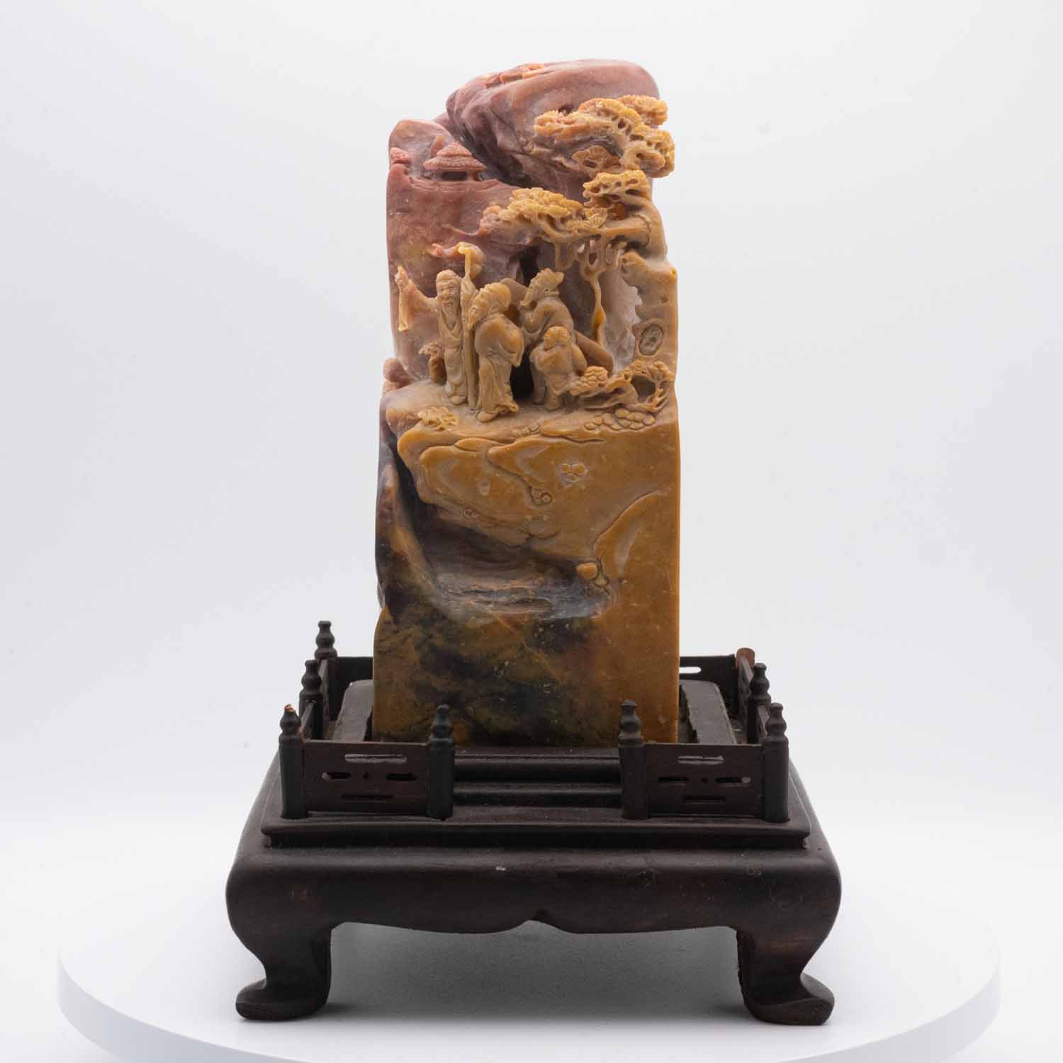 Old Chinese Carved Shoushan Stone Family Outing Large Seal #31127 ...