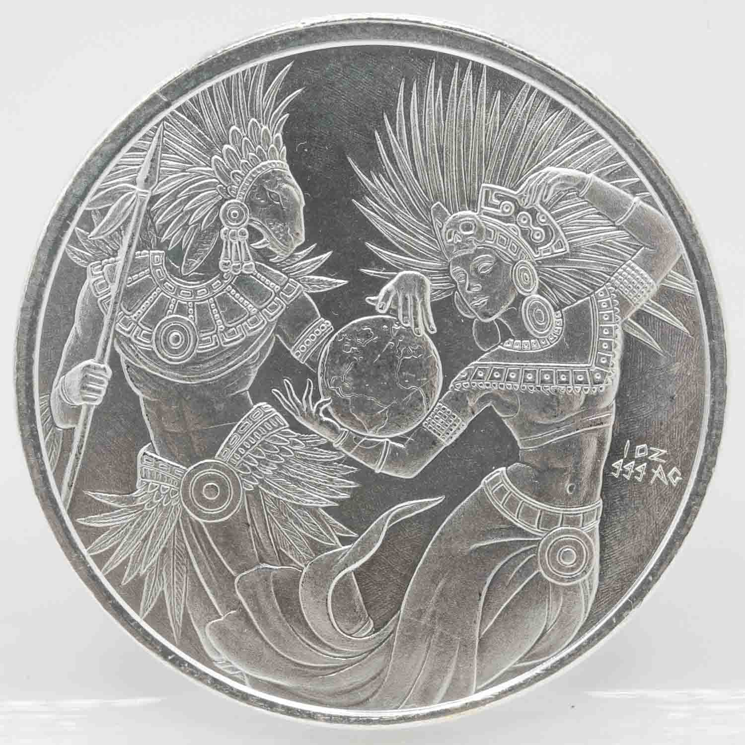 Aztec Yin And Yang 1oz Silver Round #16174 | Auctionninja.com