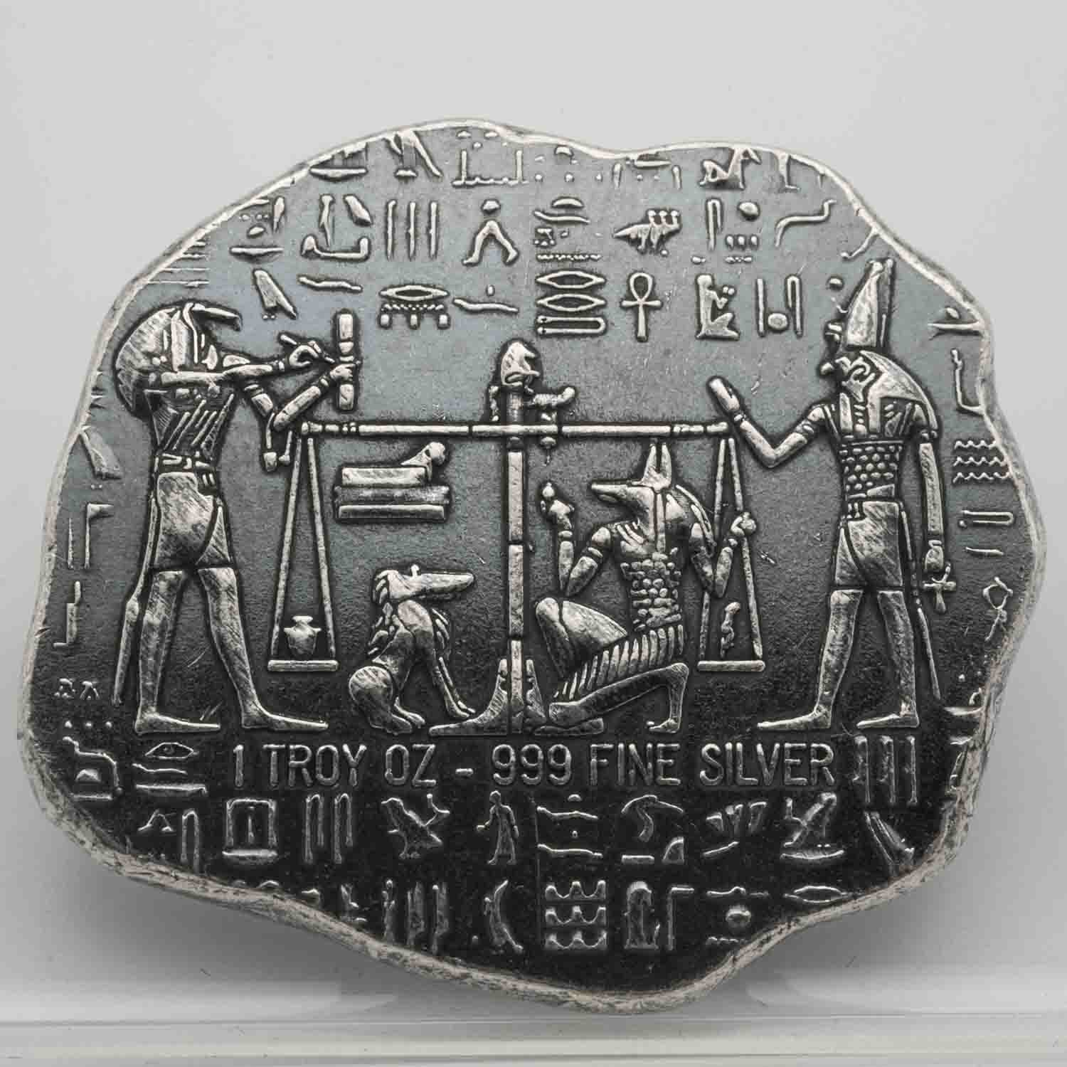 Monarch 1oz Silver Relic Bar Egyptian Anubis #15192 | Auctionninja.com