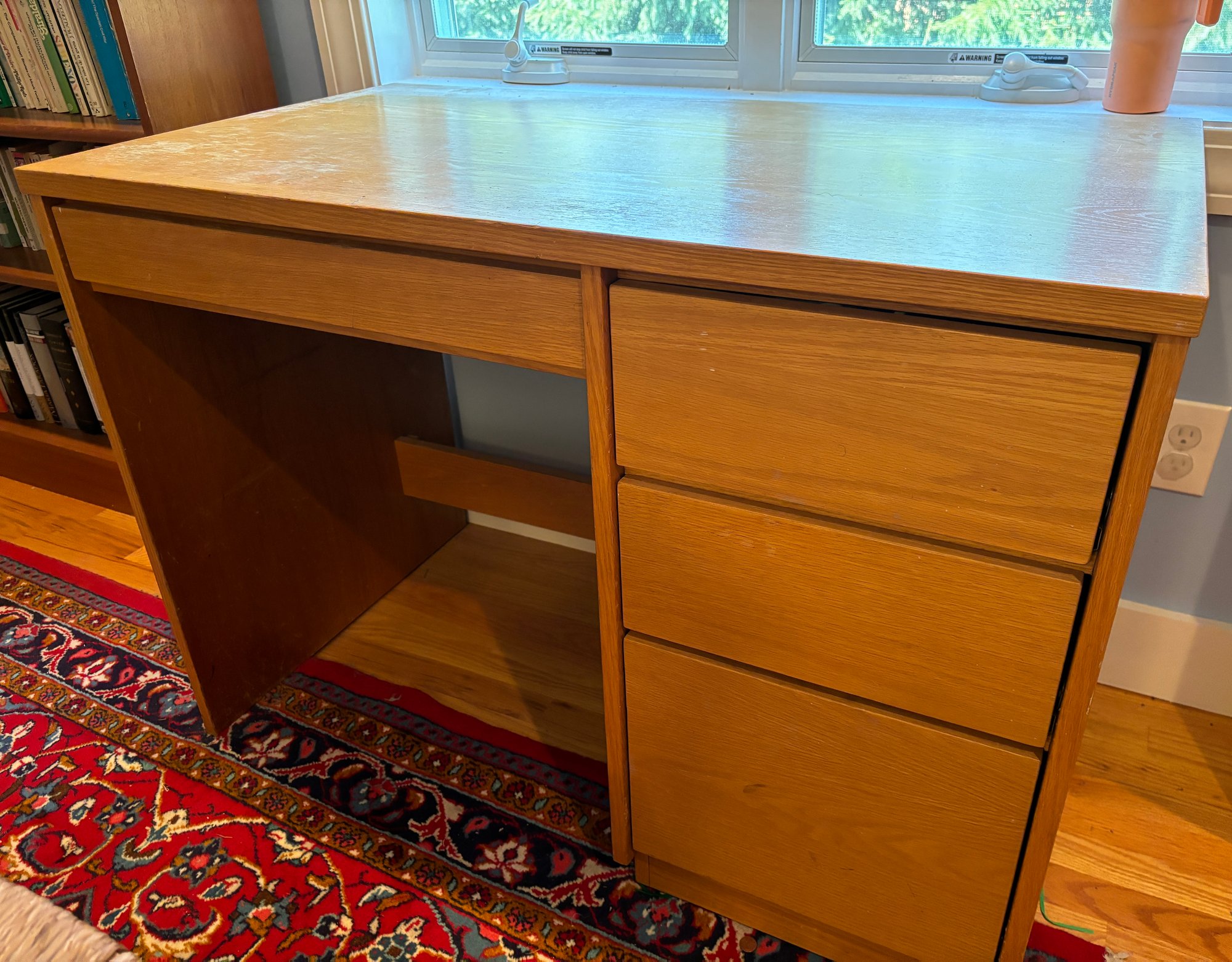 Vintage 4 Drawer Wood Desk #2739 | Auctionninja.com