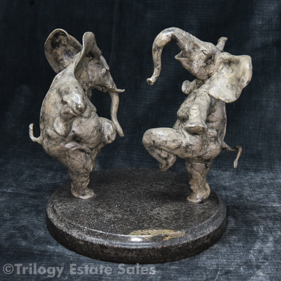 Jim Agius "Dancing Elephants" 1/24 Bronze With Marble Base #4291 ...