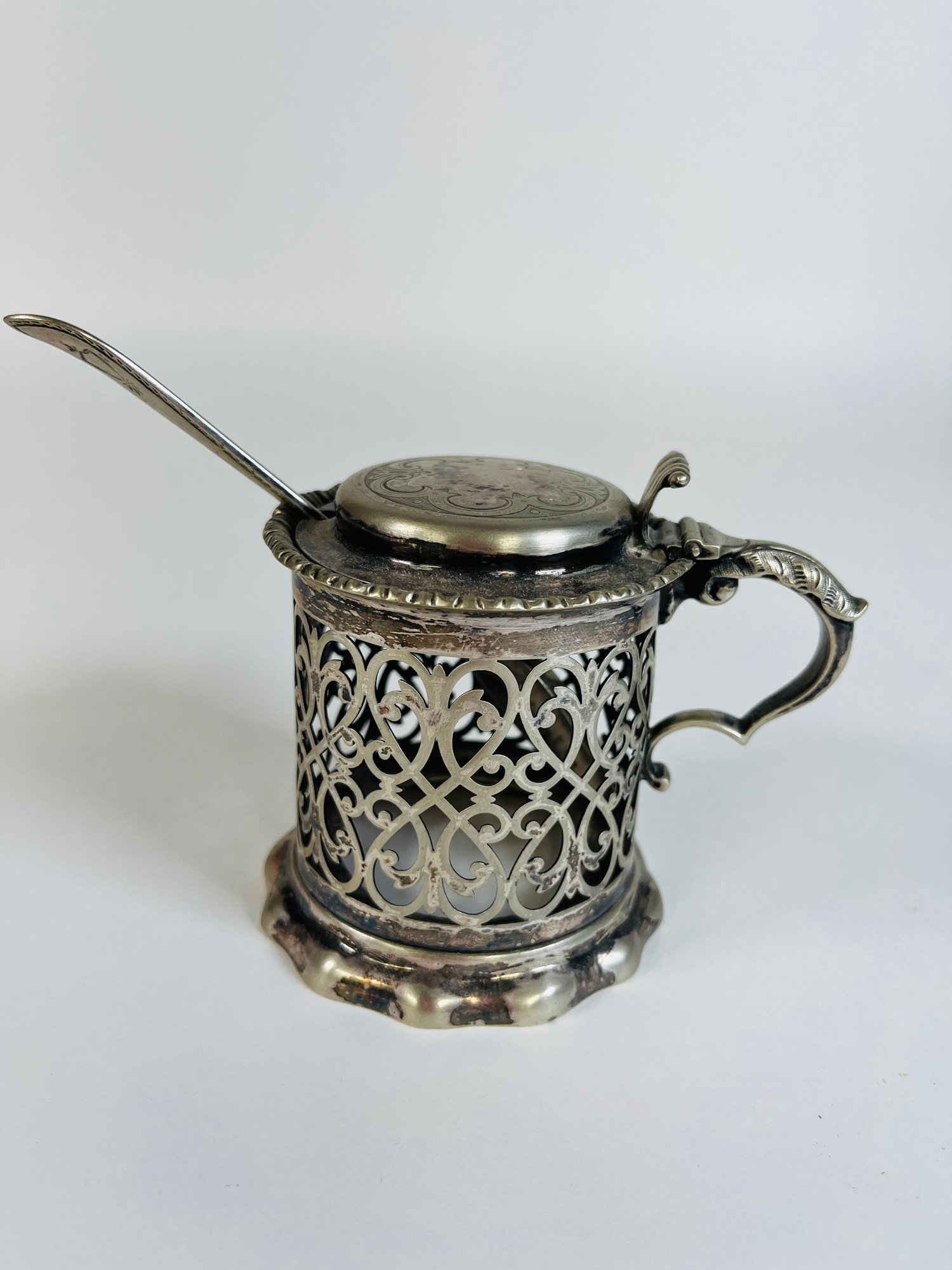 Antique Reticulated Jam Or Mustard Pot - Missing Insert, Hallmarked ...