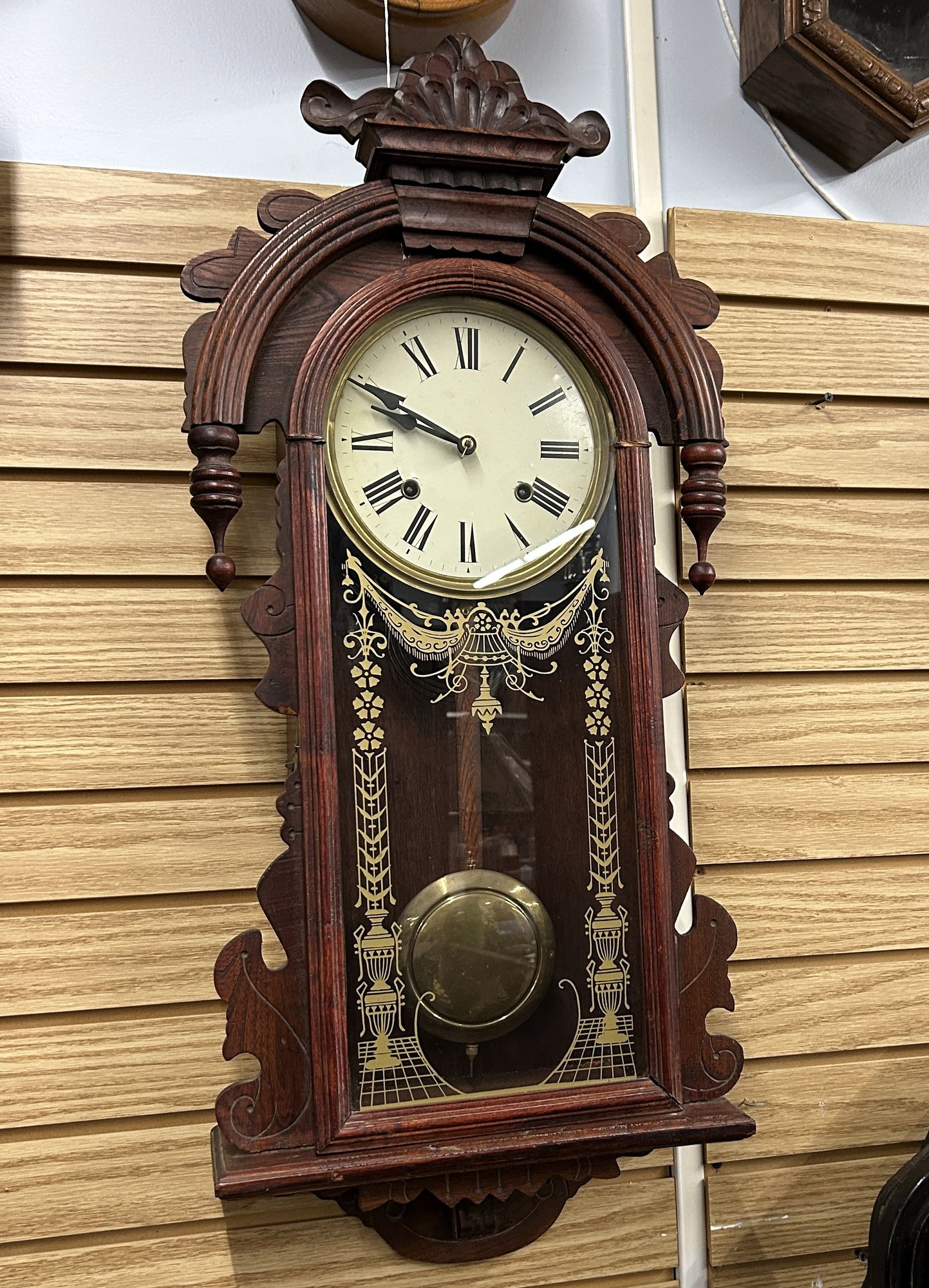 Elegant Antique Teardrop Wall Clock, Working Condition #24605 ...