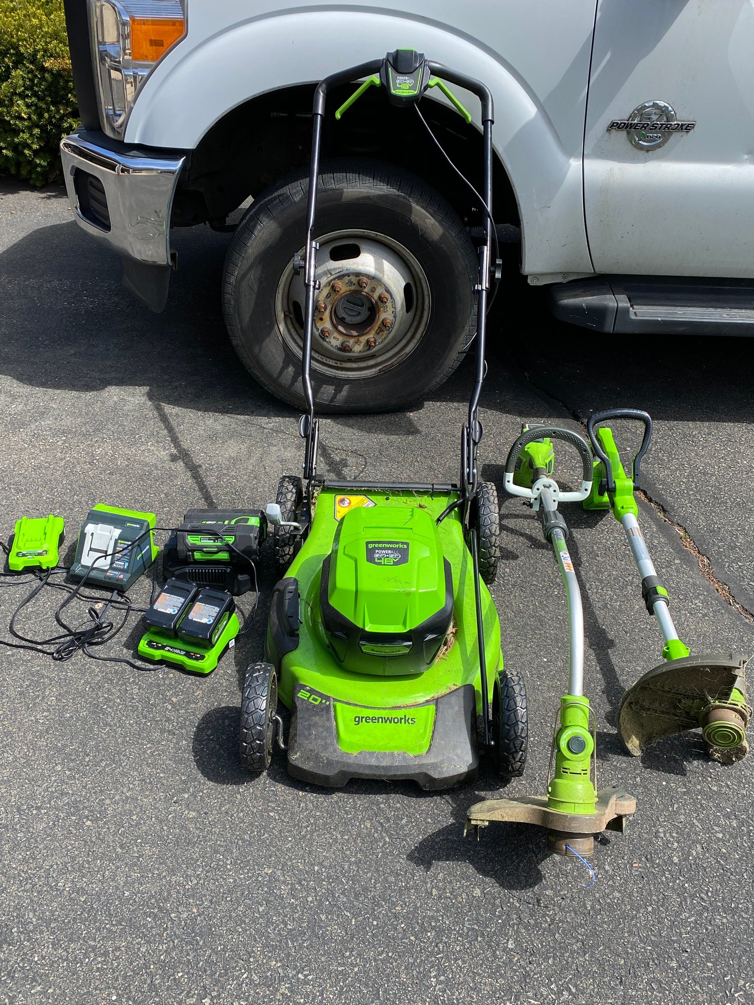 Greenworks Battery Operated Yard Equipment, Lawn Mover, Weed Wacker ...