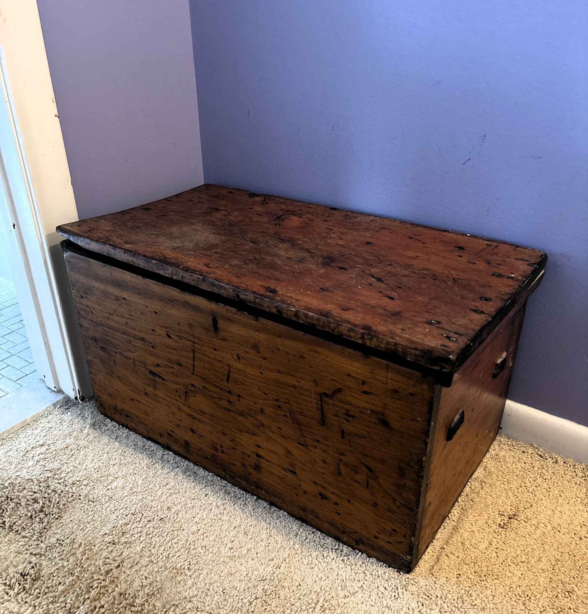 Fabulous Antique Wooden Primitive Chest #30142 | Auctionninja.com