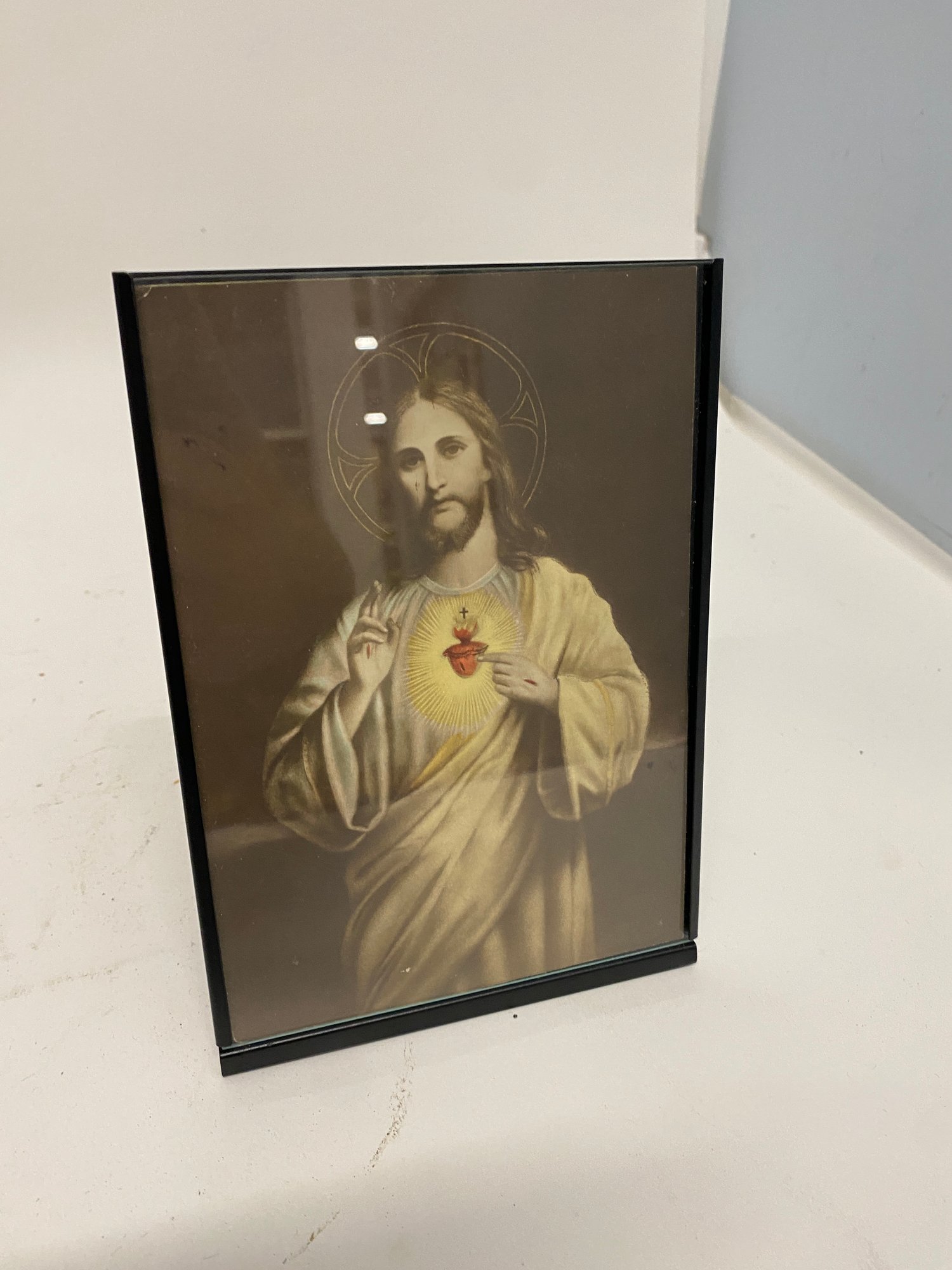 Small Print Of Jesus In Standing Frame #20202 | Auctionninja.com
