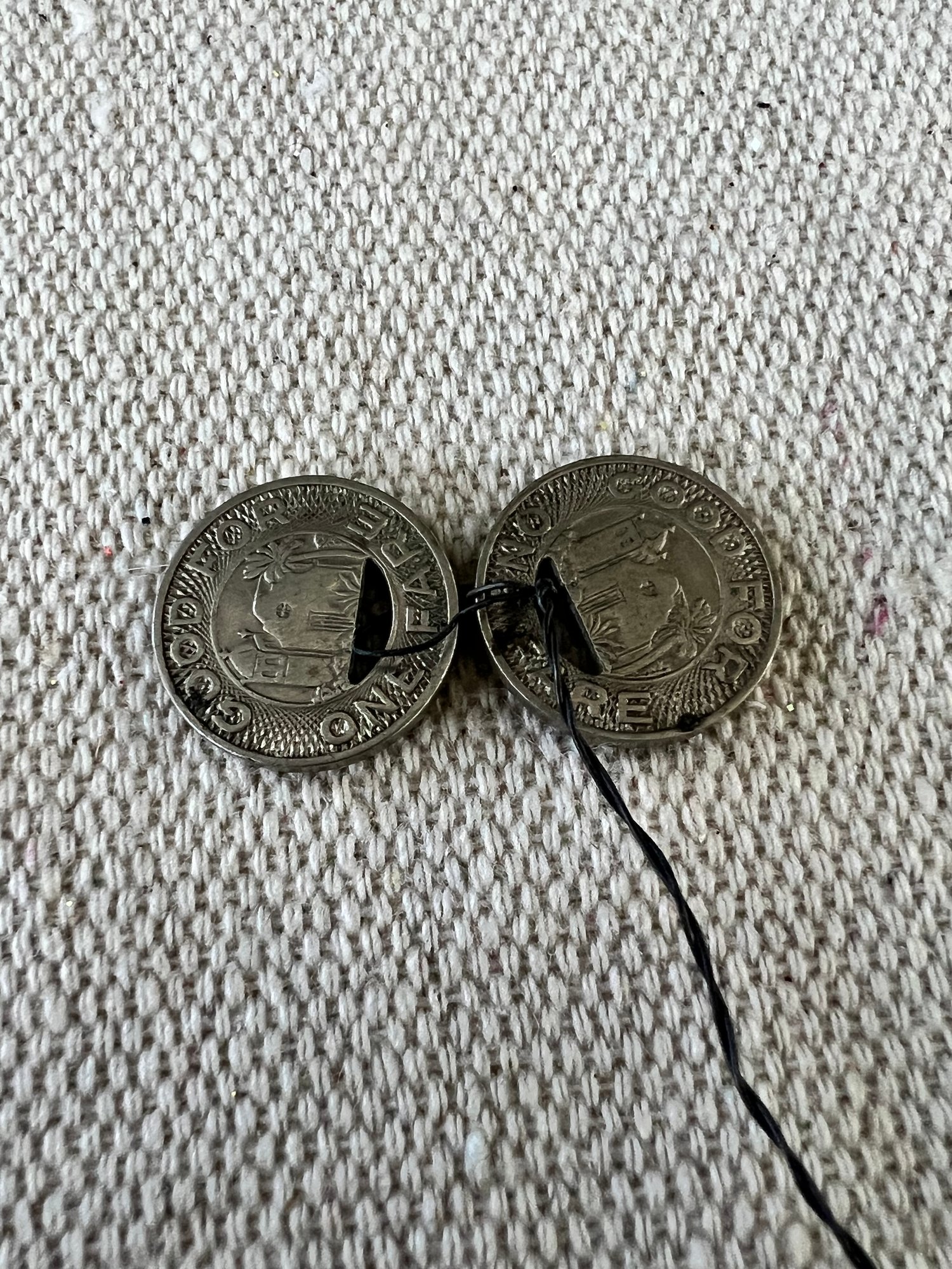 Pair Of San Jose City Lines Tokens Probably From The 1940s #10074 ...