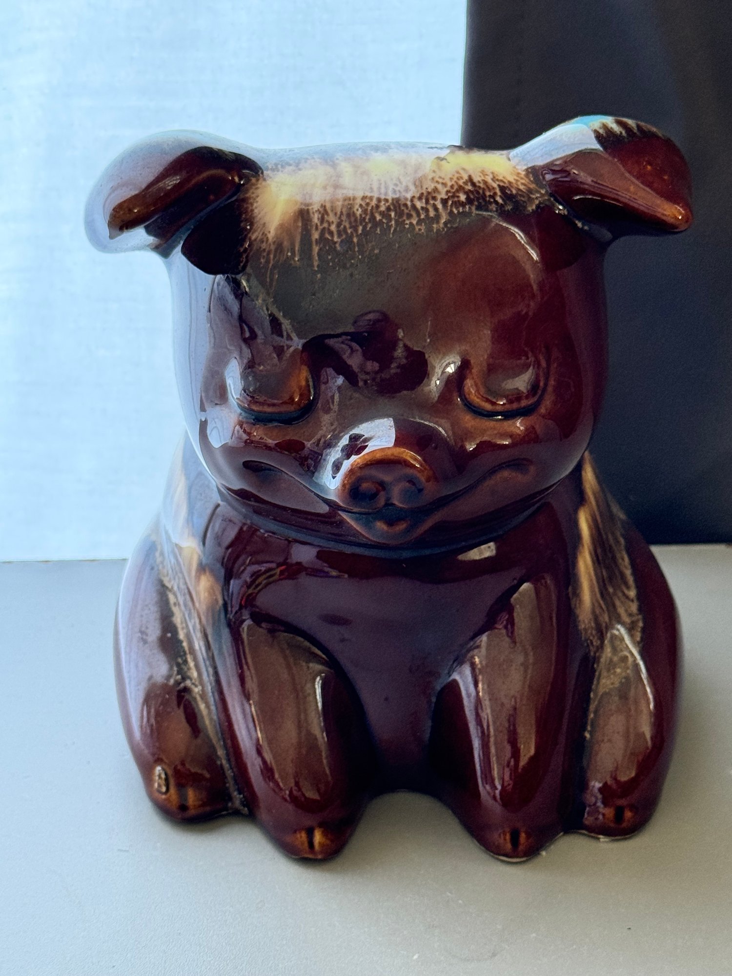 Vintage 6" Pottery Pig Piggy Bank #14168 | Auctionninja.com