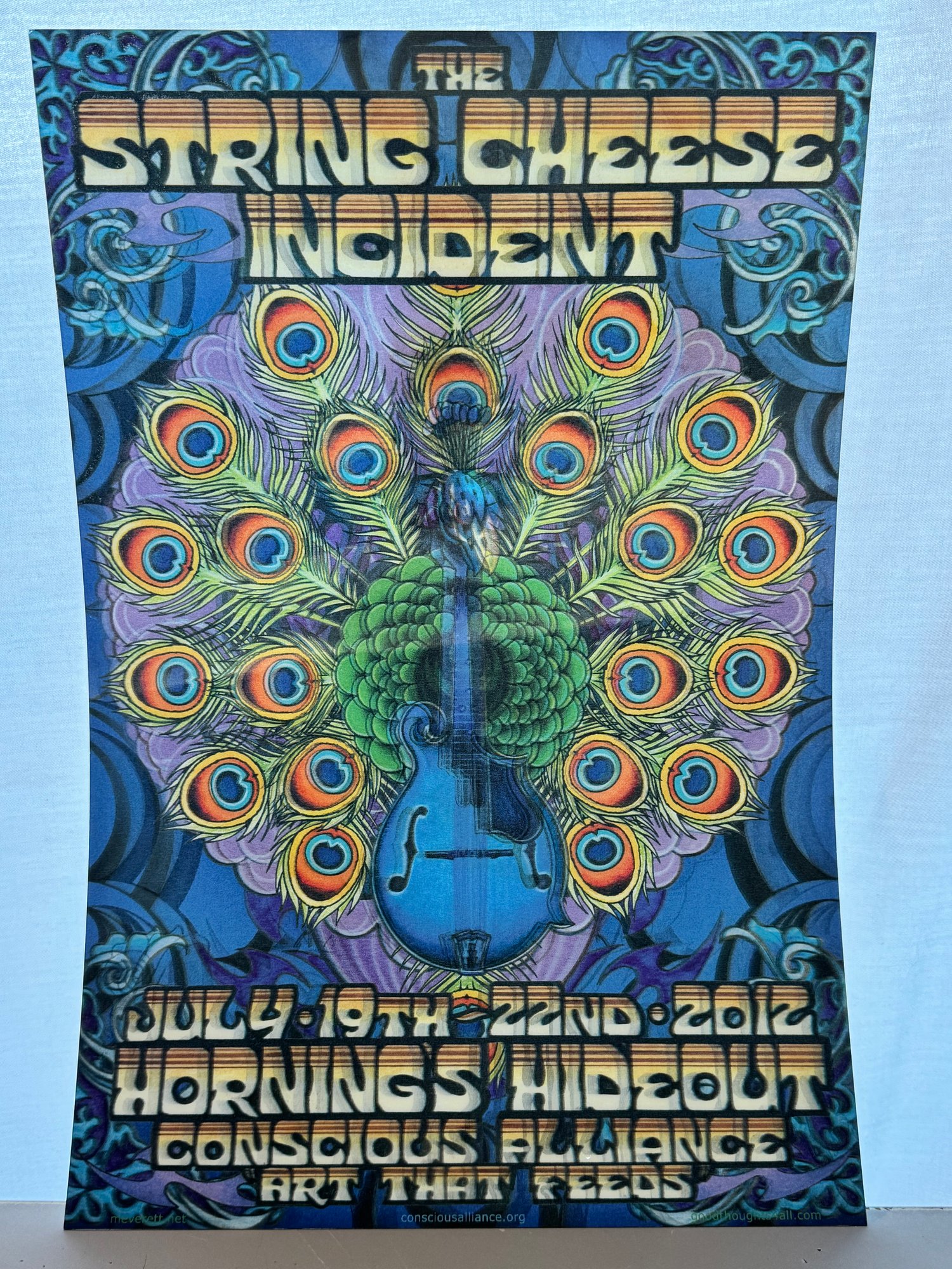 2012 String Cheese Incident Band Peacock Lenticular 3-D Holographic Art ...