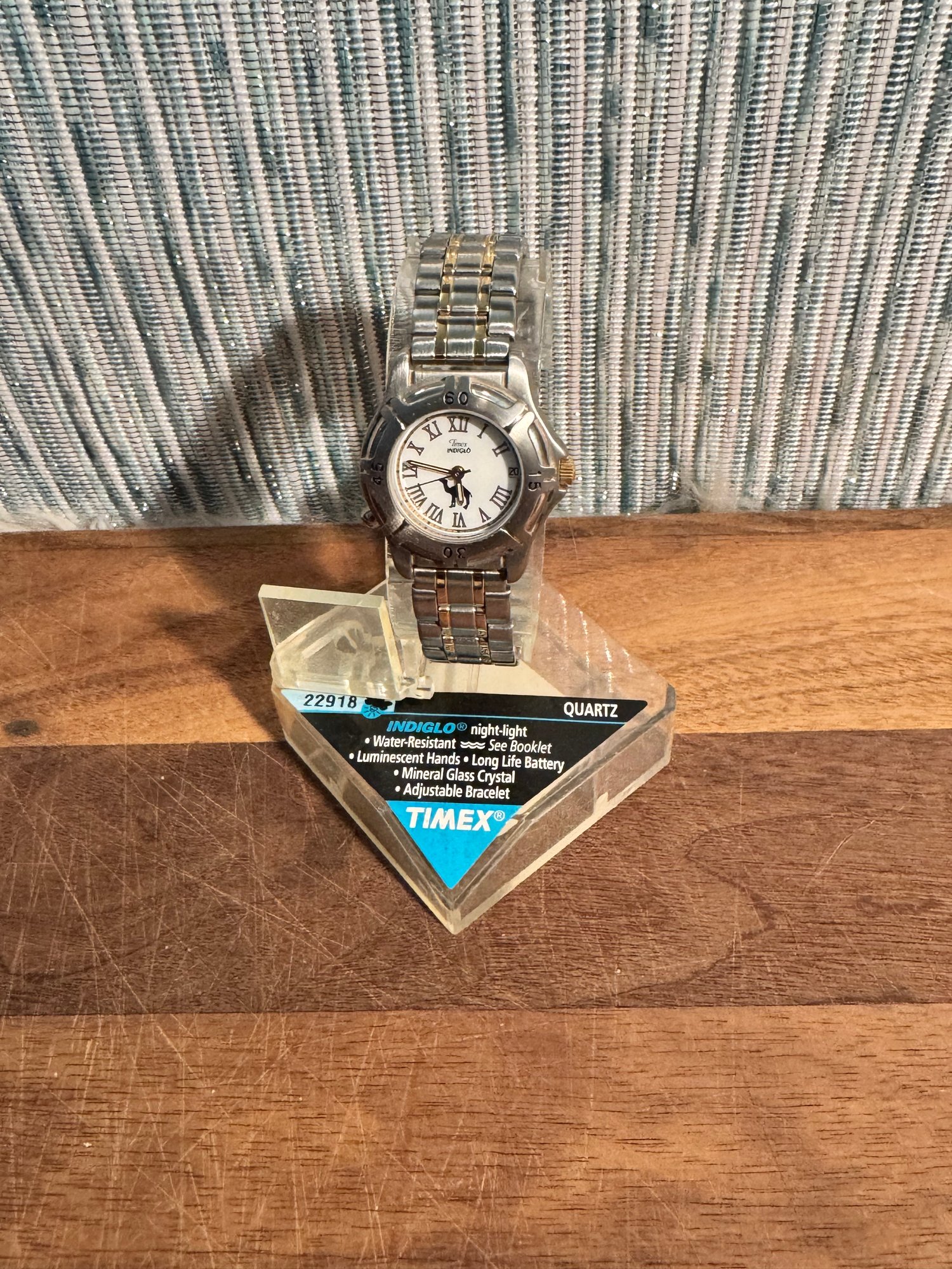 Vintage Timex Indiglo Ladies Two-Tone Camel Bucks Quartz Analog Watch ...