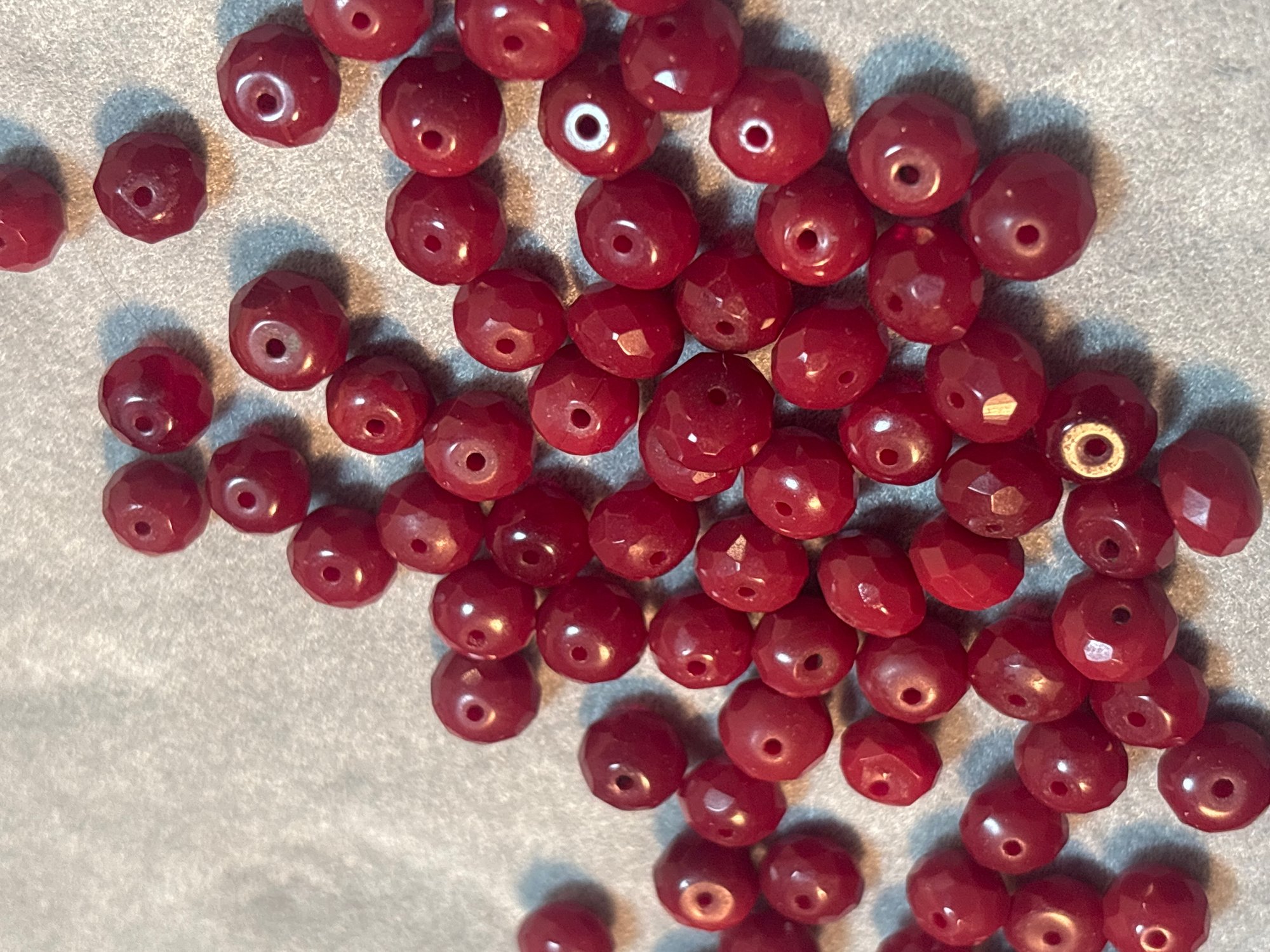 Dyed Faceted Ruby Jade Beads 8mm #23297 | Auctionninja.com