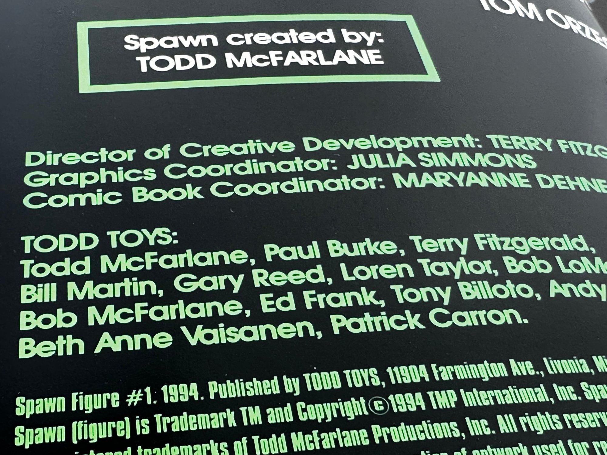 1994 Todd Toys SPAWN #1 Action Figure Comic #11464 | Auctionninja.com