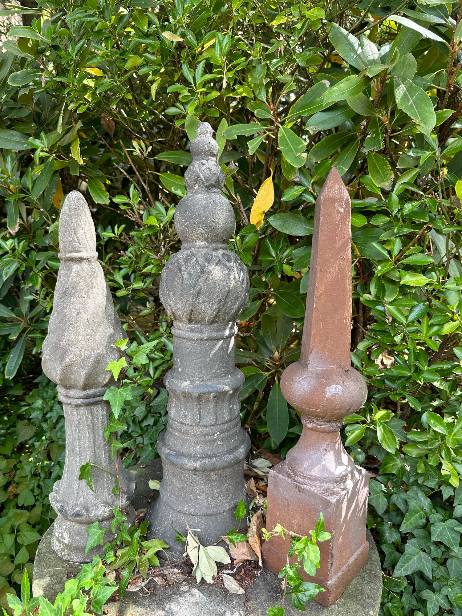 Lot Of 3 Concrete Garden Art Finials #31728 | Auctionninja.com