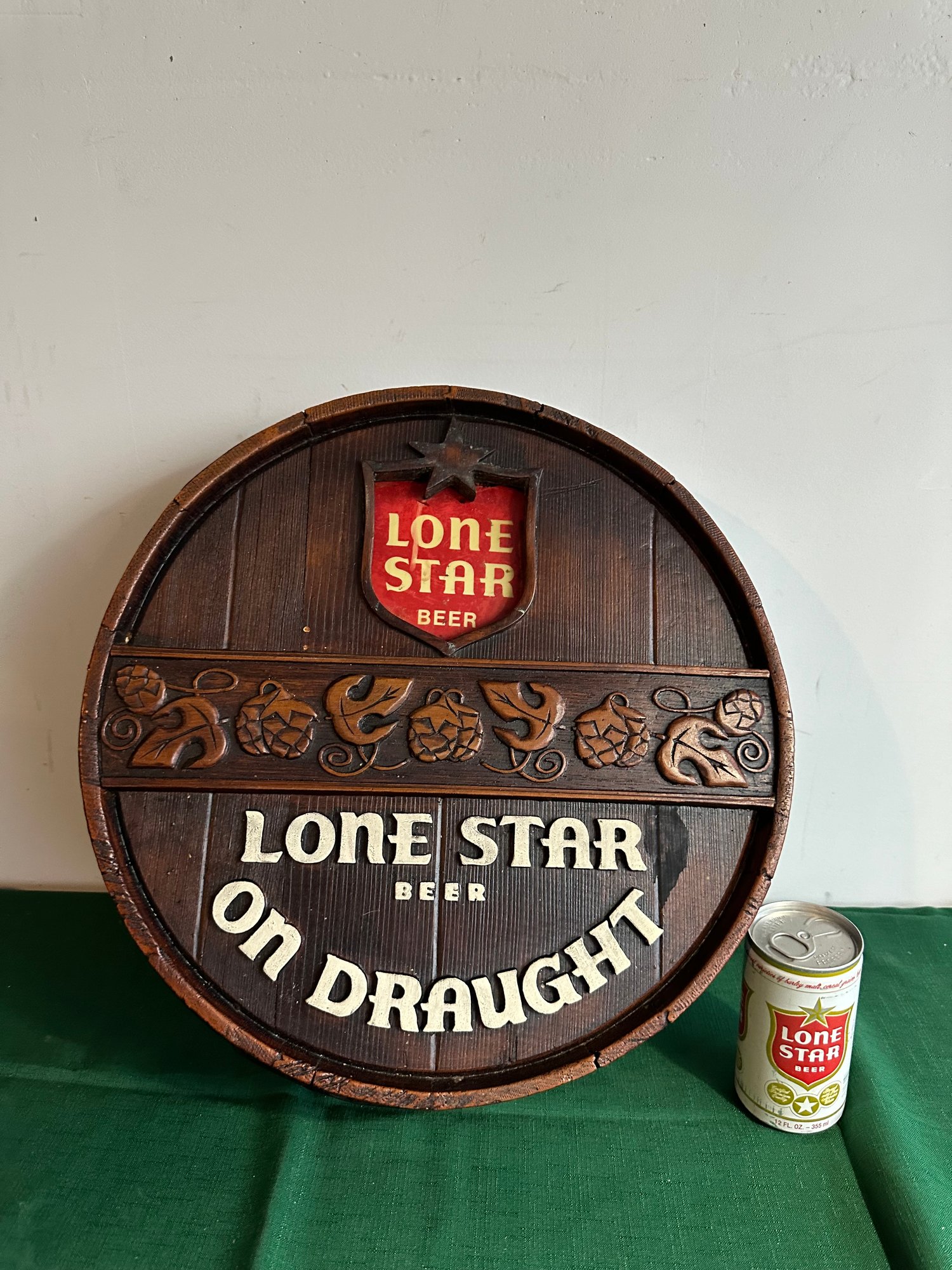 Vintage Lone Star Beer Half Barrel Lighted Sign #28624 | Auctionninja.com