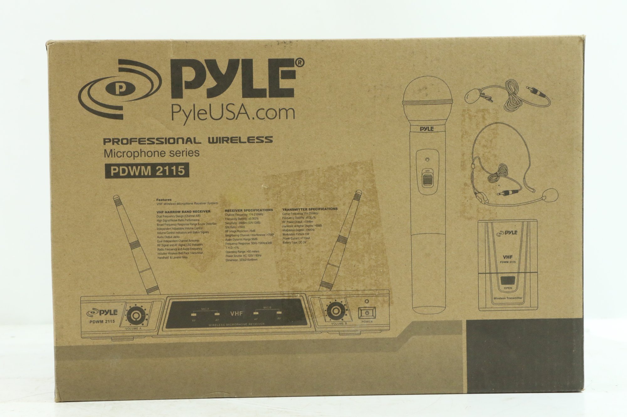 Pyle Pro PDWM-2115 Dual-Channel VHF Wireless Handheld & Microphone ...