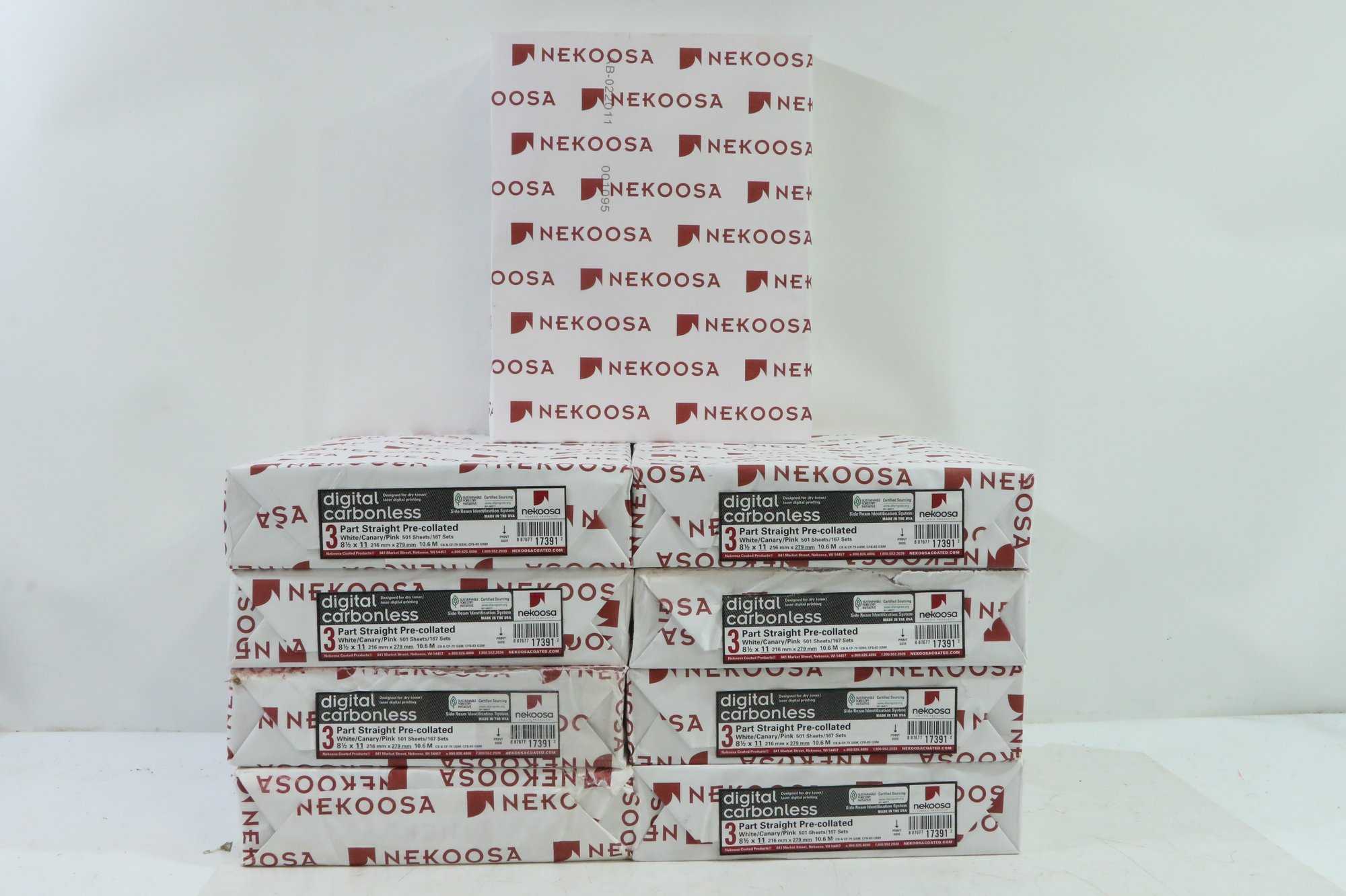 9 Reams Of Nekoosa Fast Pack Digital Carbonless Paper 3-Part 8.5 X 11 ...
