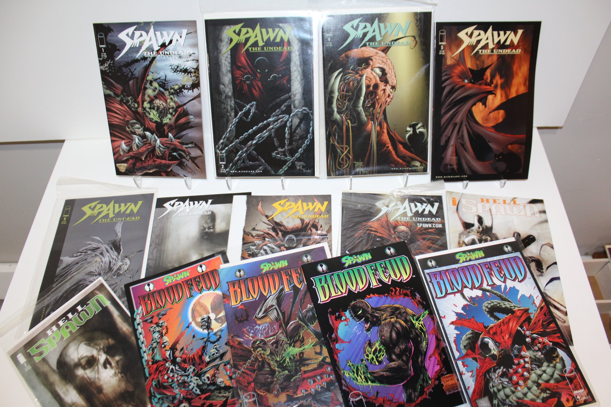 14 Various Spawn Comics 1990s - Spawn Blood Feud- Hellspawn #1& #2 - Spawn The Undead #194480 ...