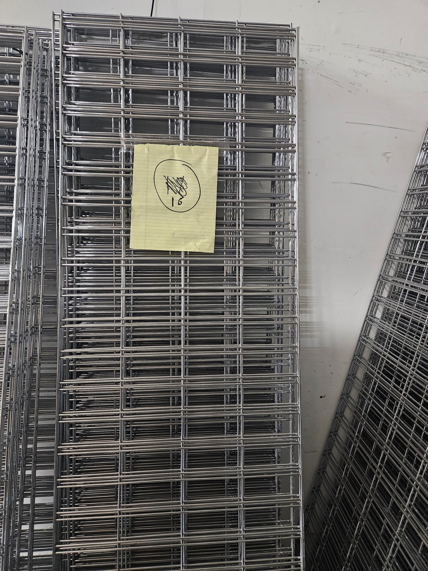 Large Group Of 16 Heavy Duty Chrome Wire Grid Wall Panels Store ...
