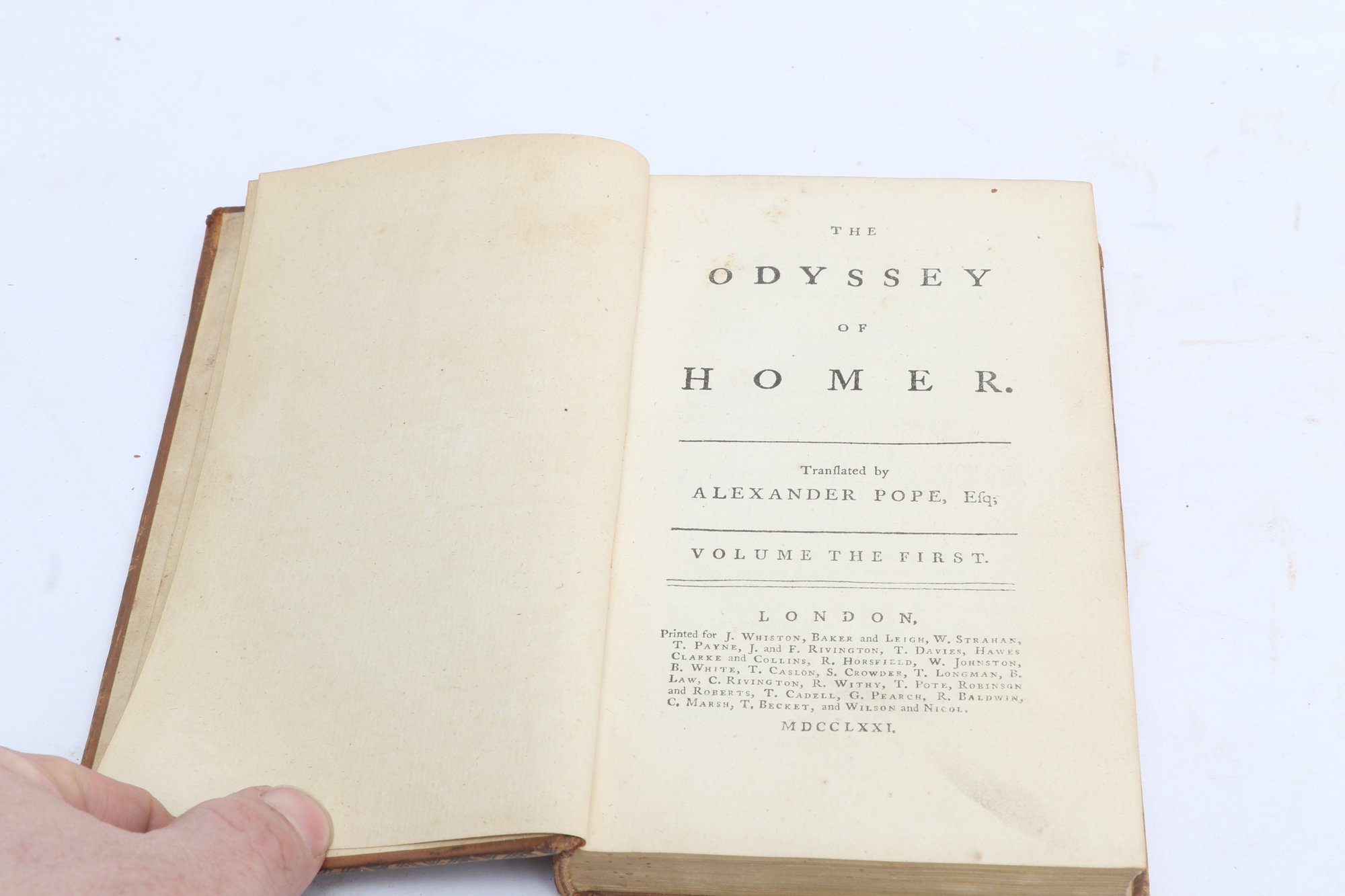 1780 HOMER ODYSSEY ALEXANDER POPE TRANSLATION 4 VOLS FULL LEATHER ...