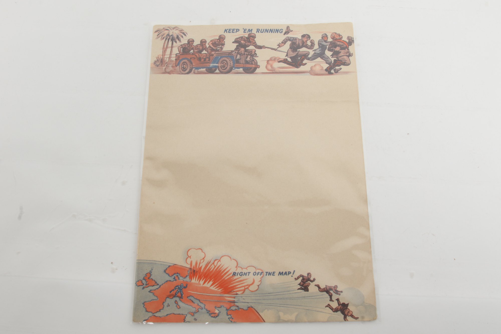 WWII Propaganda Illustrated Writer's Sheet, #202092 | Auctionninja.com