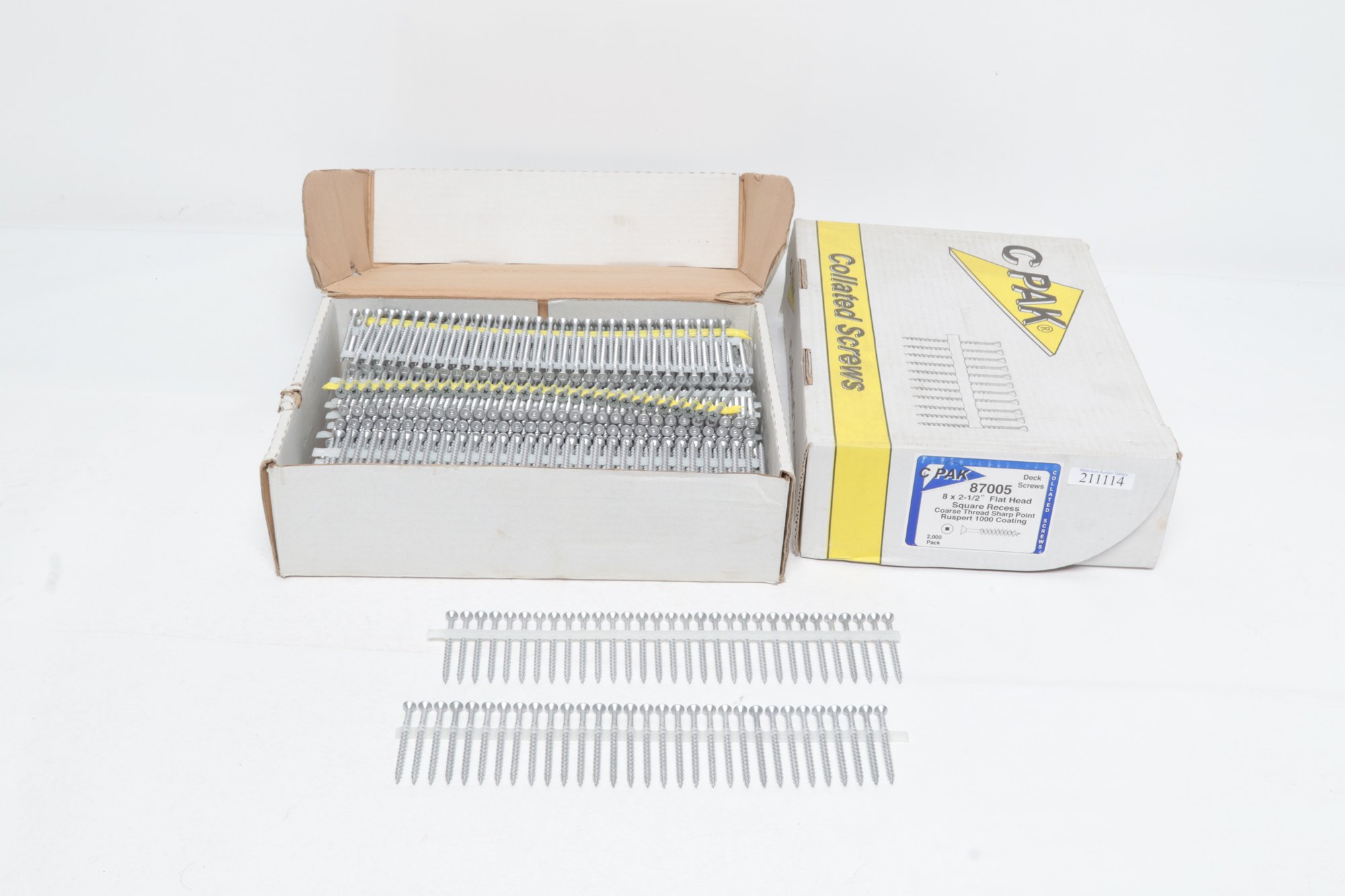 2 Cases Of C Pak 8 X 2-1/2" Flat Head Square Recess Coarse Thread Deck ...