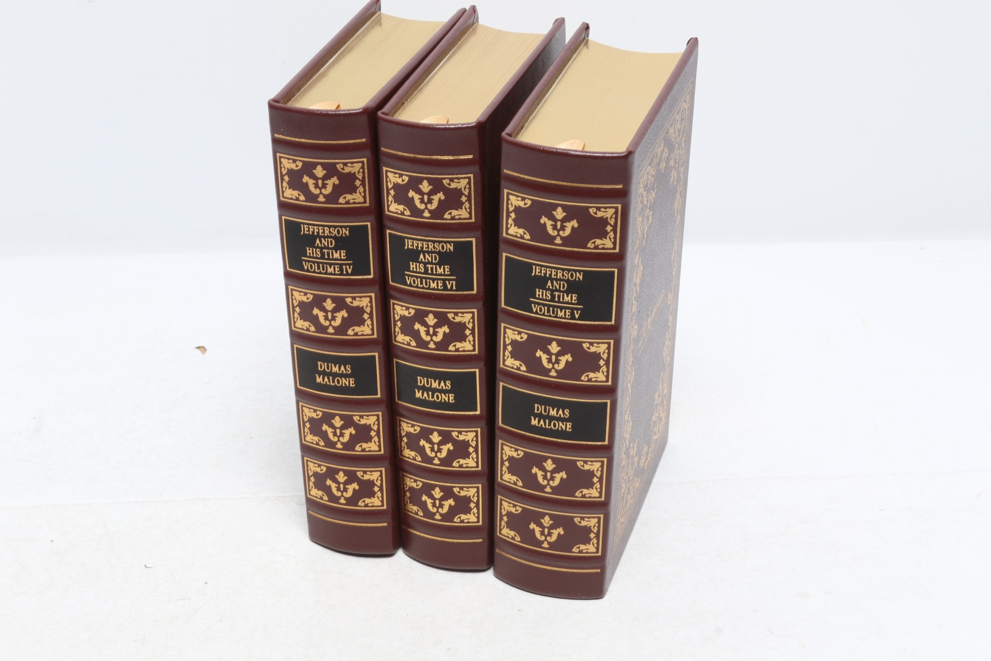 Dumas Malone / Jefferson And His Time (Volumes 4, 5, & 6 ) 3 Fine Leather Bindings, Publisher ...