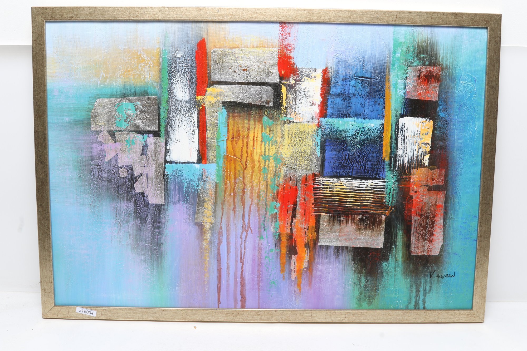 Vintage Abstract Expressionist Original Oil Painting Signed K. Hillman ...