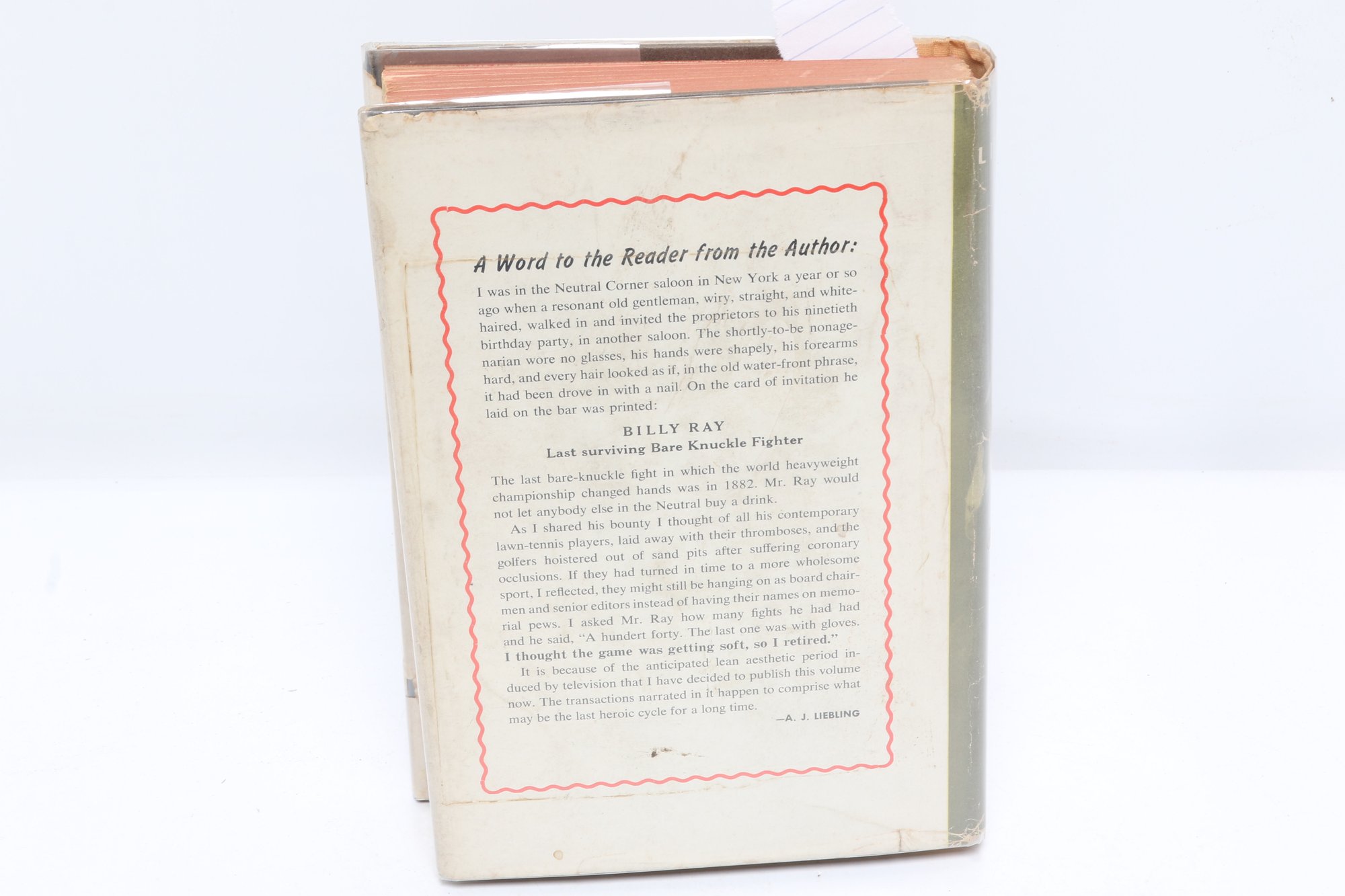 BOXING CLASSIC FIRST EDITION BOOK - THE SWEET SCIENCE A. J. Liebling ...