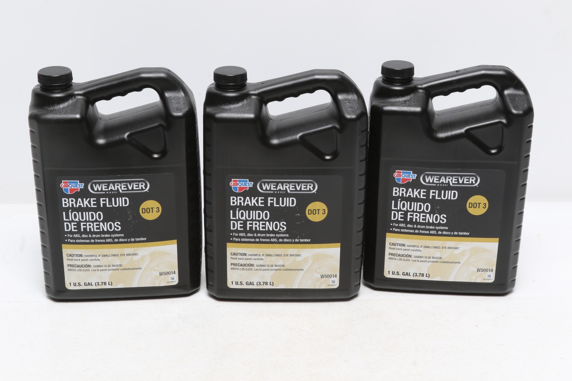 Lot Of 3 Carquest Wearever DOT 3 Brake Fluid For ABS Disc And Drum ...