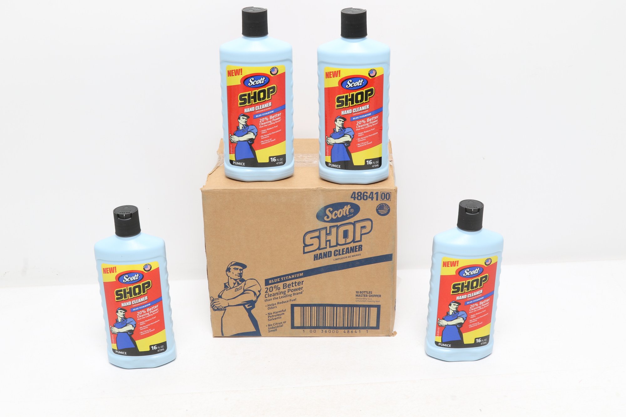 10 Bottles Of Scott Shop Hand Cleaner Blue Titanium Pumice 16 Fl Oz Per ...
