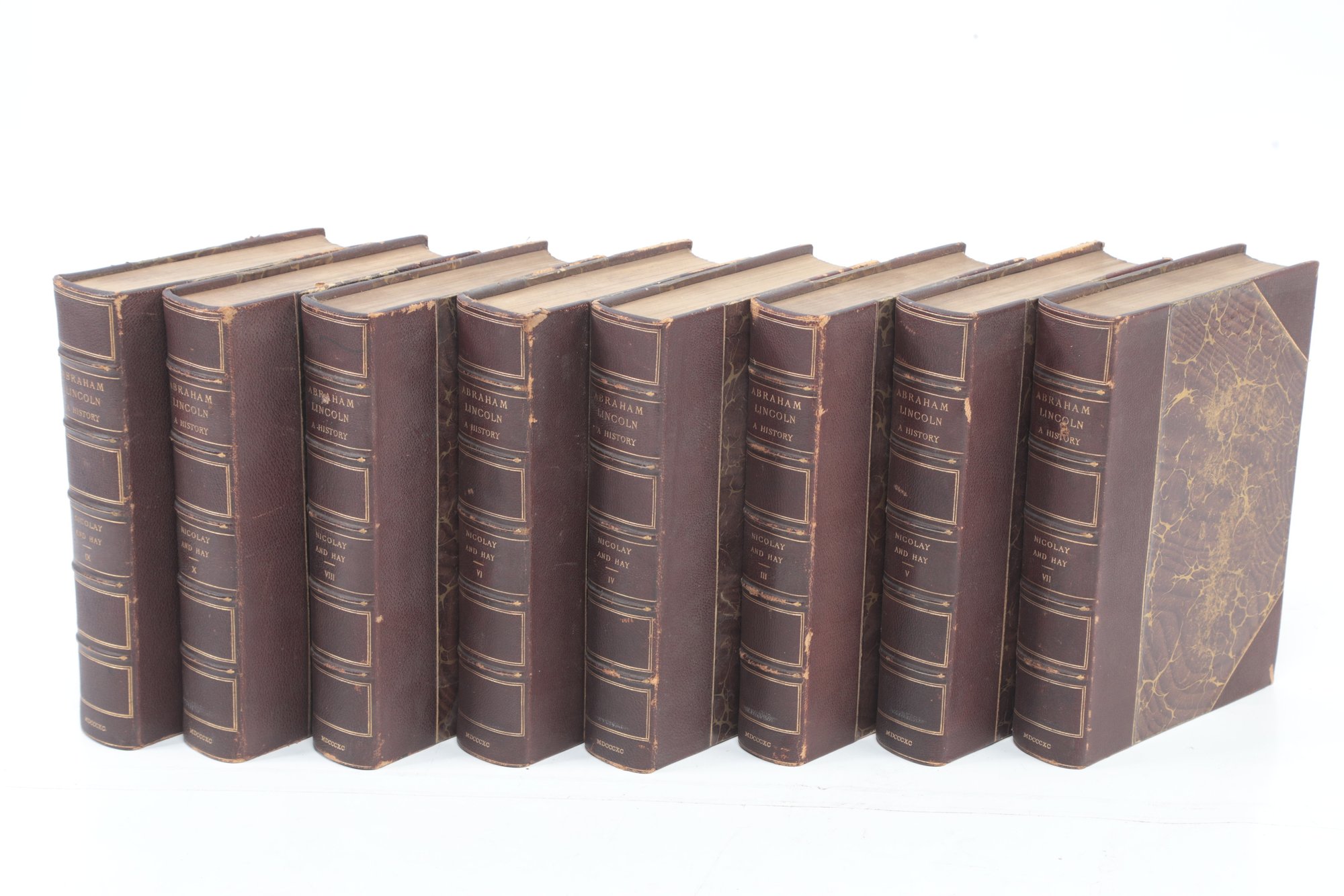 ABRAHAM LINCOLN A HISTORY Nicholay & Hay 1890 Leather Set #210351 ...