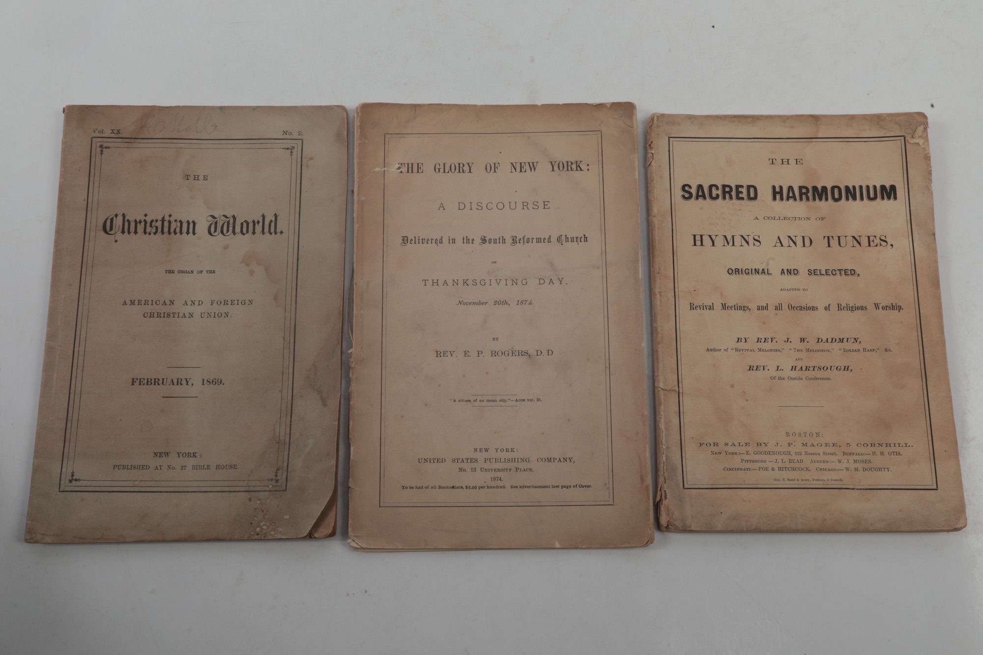 AMERICANA 19th Century Religious Pamphlet Lot Mixed Includes THE GLORY ...