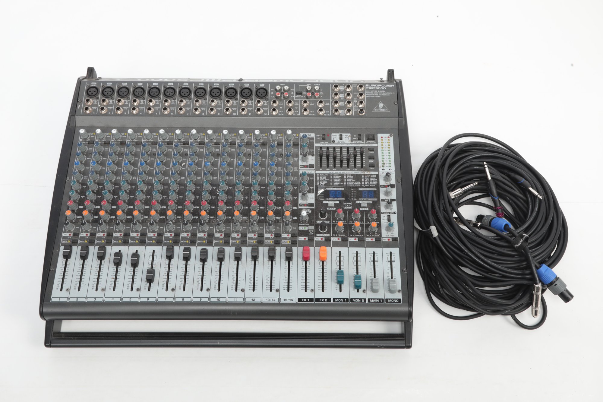 Behringer EuroPower PMP5000 1200 Watt 20 Channel Powered Mixer W/Dual ...