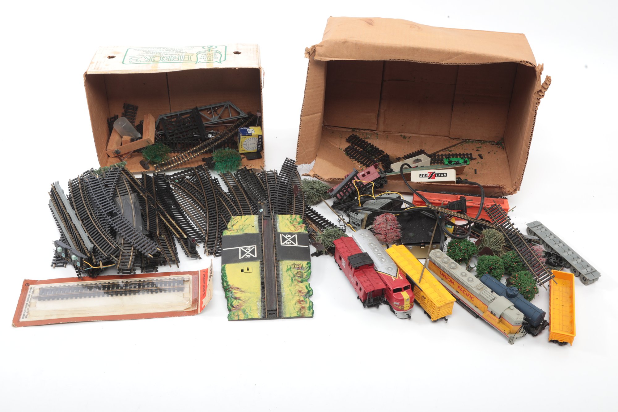Train Parts Including Cars, Landscape Pieces, And Lots Of Track #141407 ...