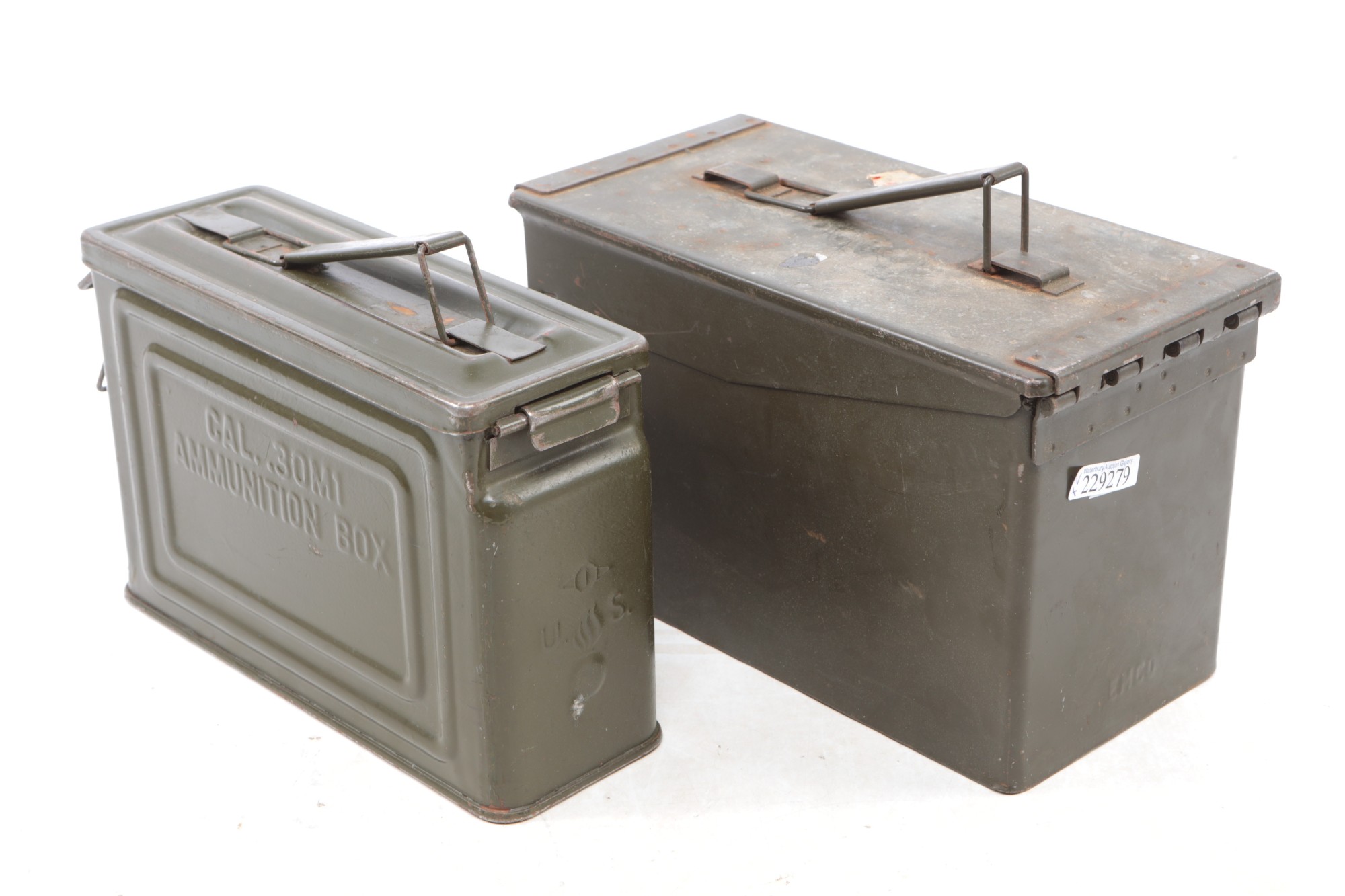 2 Vintage Military Style Ammo Boxes #229279 | Auctionninja.com