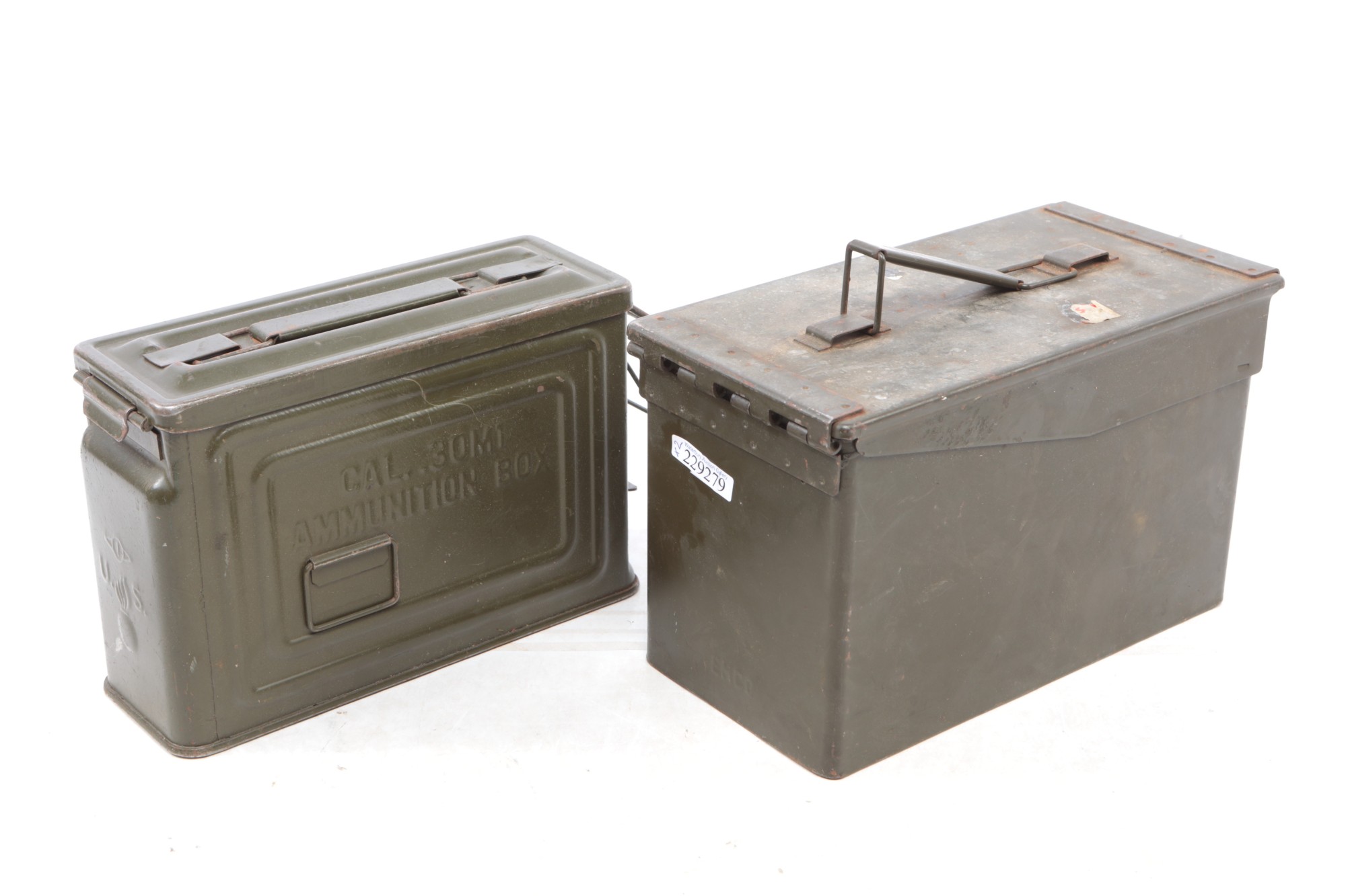 2 Vintage Military Style Ammo Boxes #229279 | Auctionninja.com