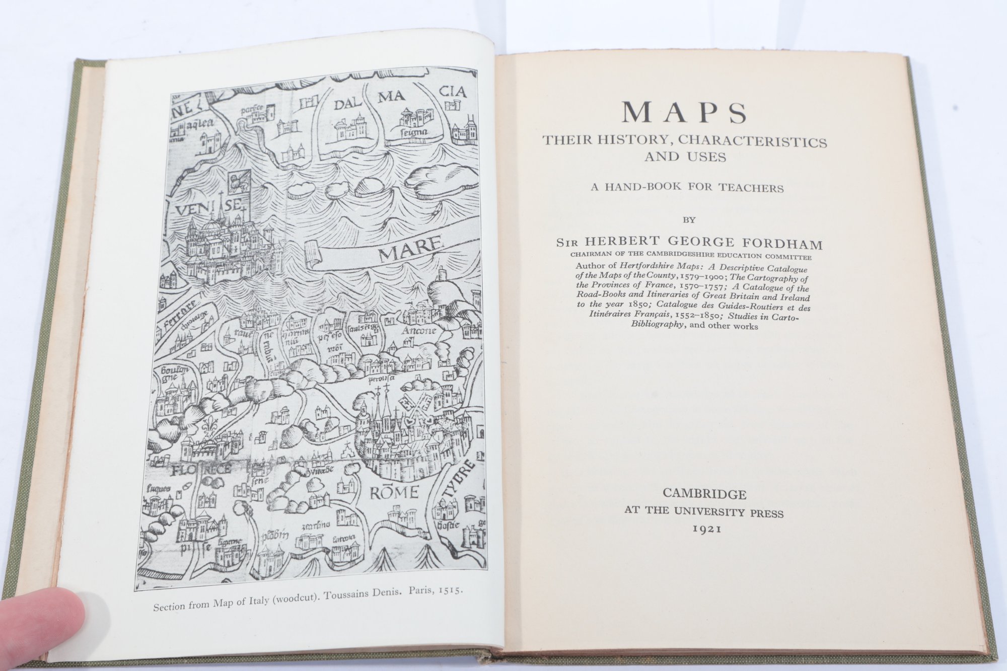 FORDHAM, Herbert George. Maps: Their Cultural Characteristics. A ...