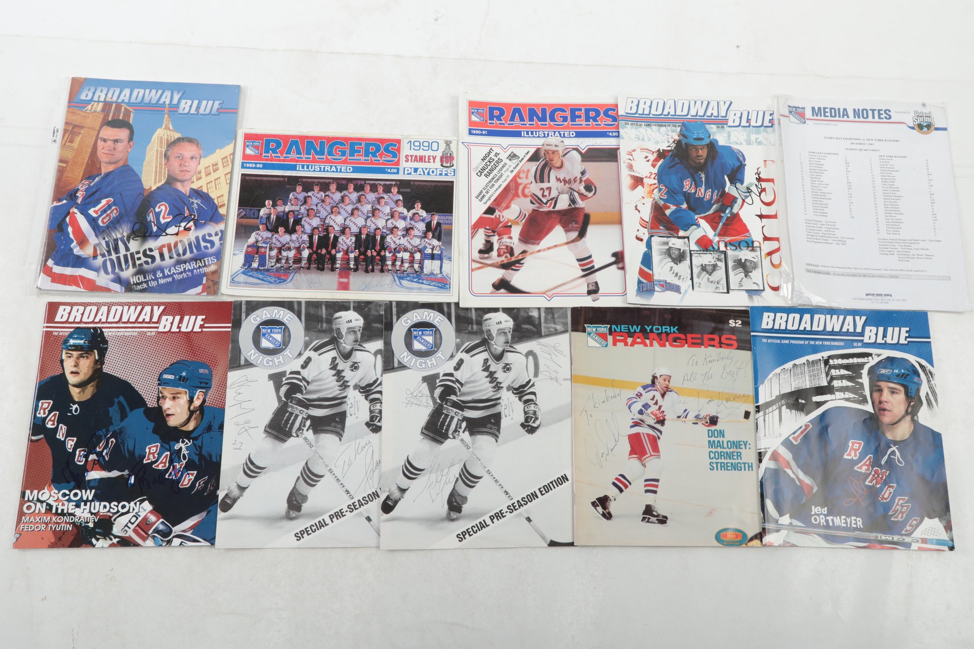 Amazing NY Rangers Autographed Magazine Lot Don Maloney Anson Carter ...