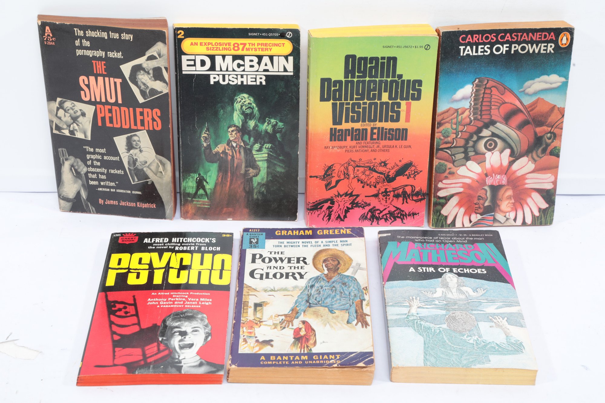 Vintage Paperback Lot Psycho, Dangerous Visions, Castaneda & More (7 ...