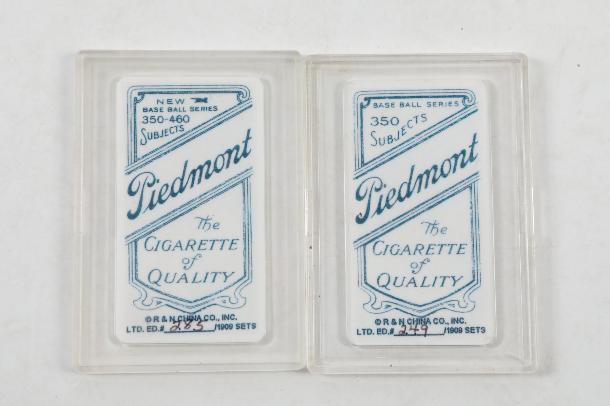 (2) 1909 Porcelain Piedmont Tobacco Cards L/E: Red Murray & Joe Doyal ...