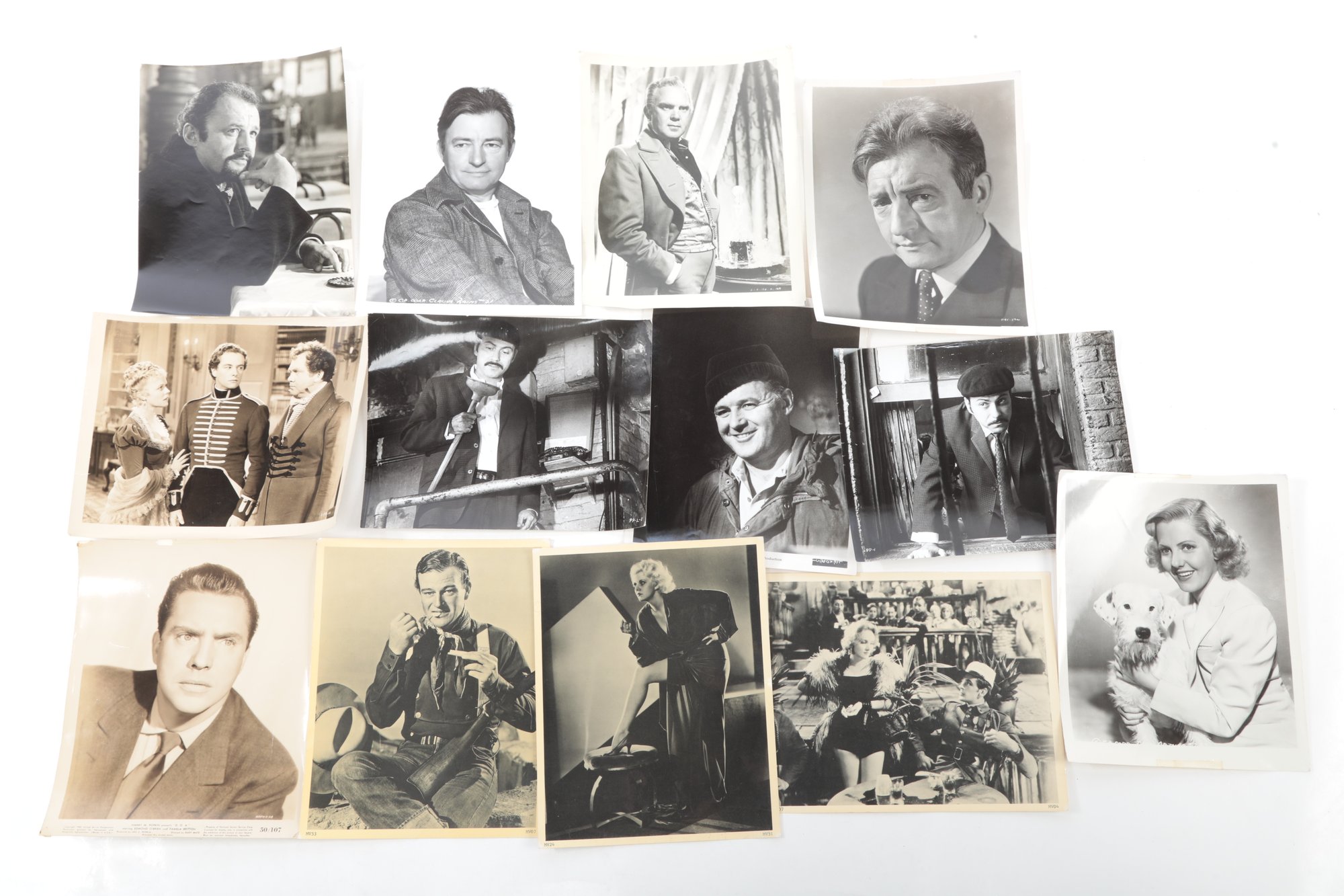 13 VINTAGE 1930s-60s ACTORS PHOTOS, Incl. CLAUDE RAINS, JEAN HARLOW ...