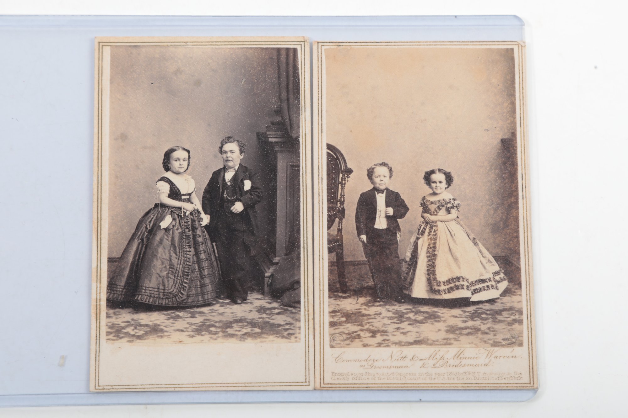 2 CDVs Commodore Nutt & Miss Minnie Warren, By Brady. General Tom Thumb ...