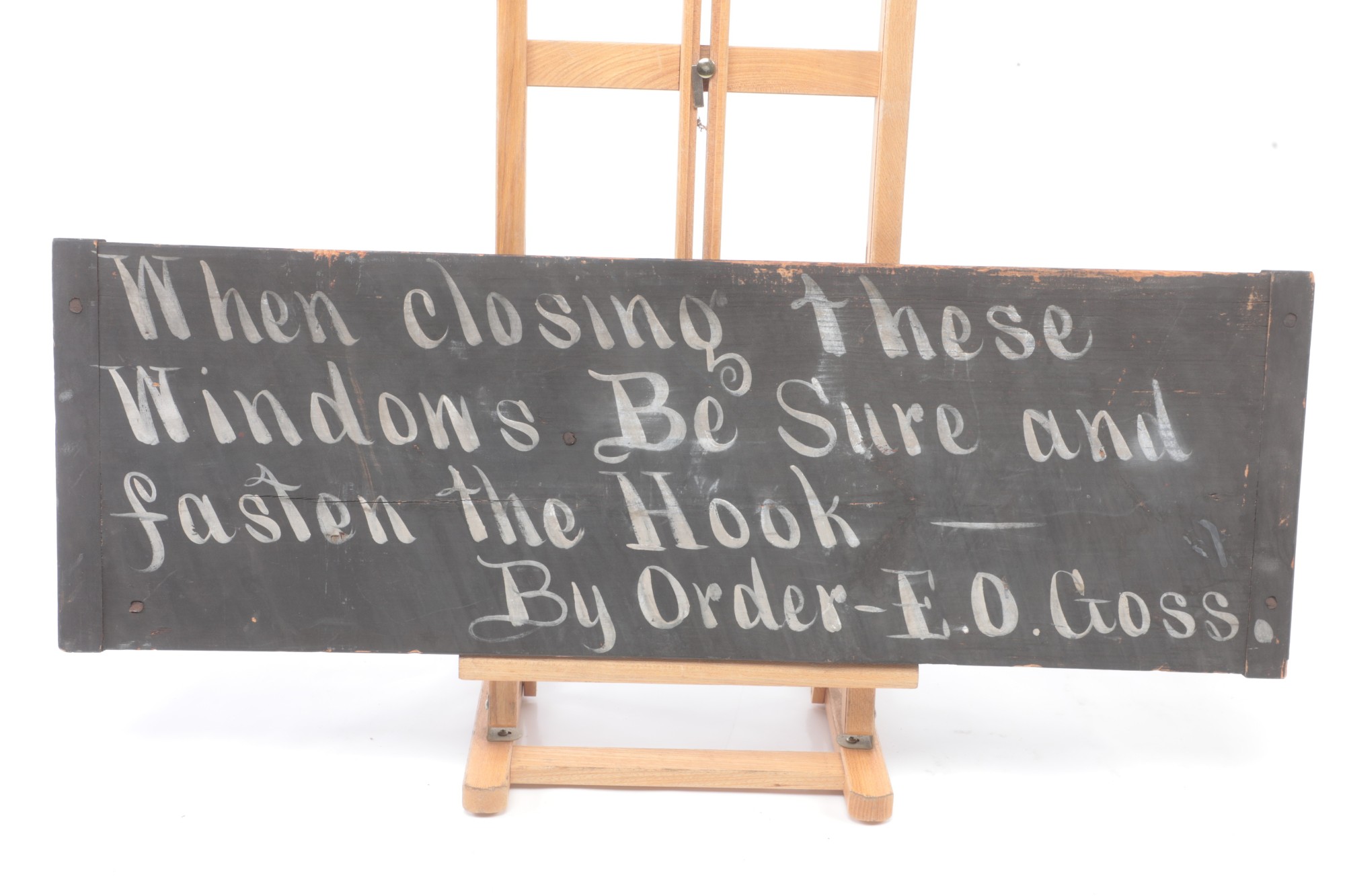 Rare Waterbury Scovile Hand Painted Wooden Sign Circa 1800s Signed E. O ...